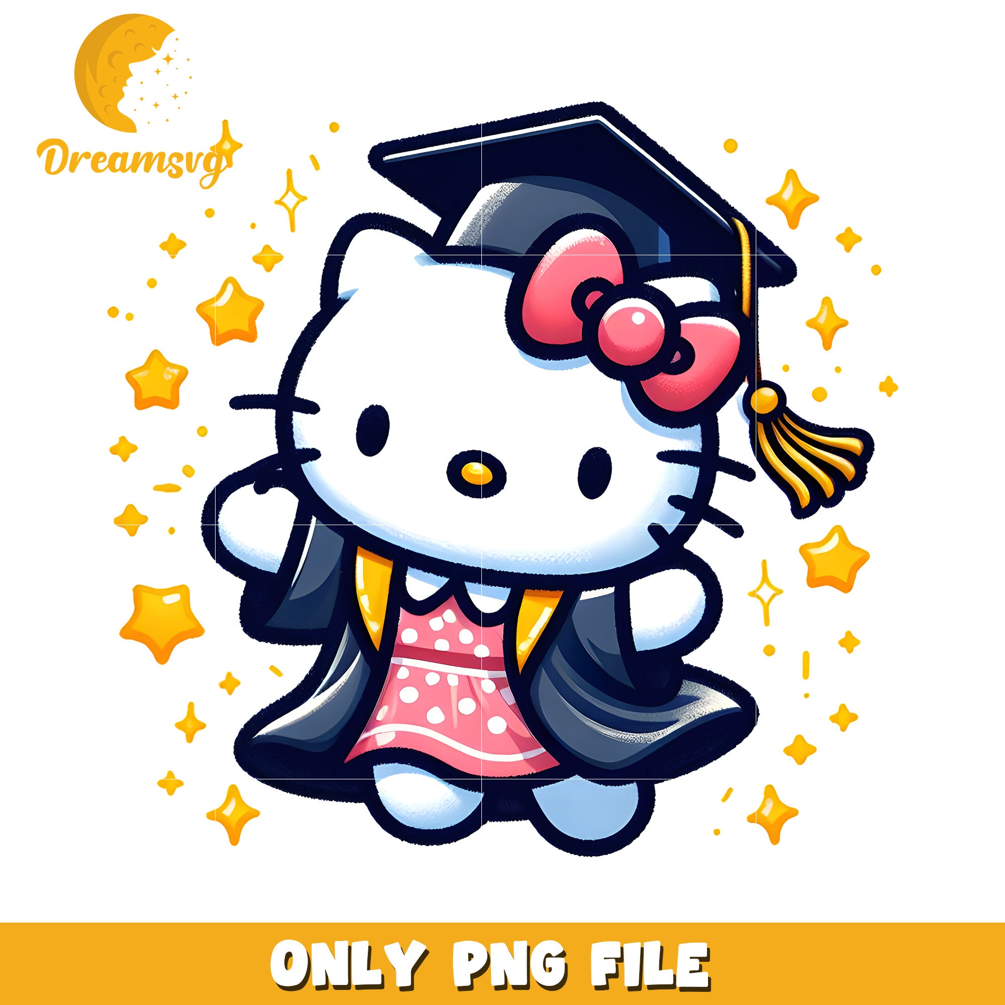 Graduation Hello Kitty PNG Image – DreamSVG Store