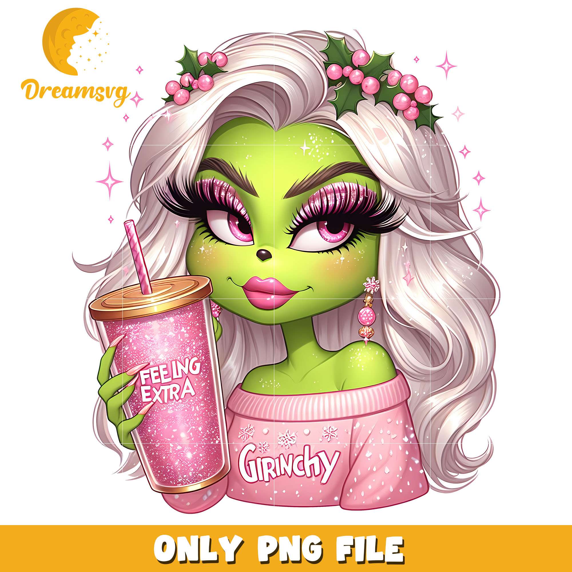 Grinch girl pink mistletoe png, grinch png, christmas png – DreamSVG Store