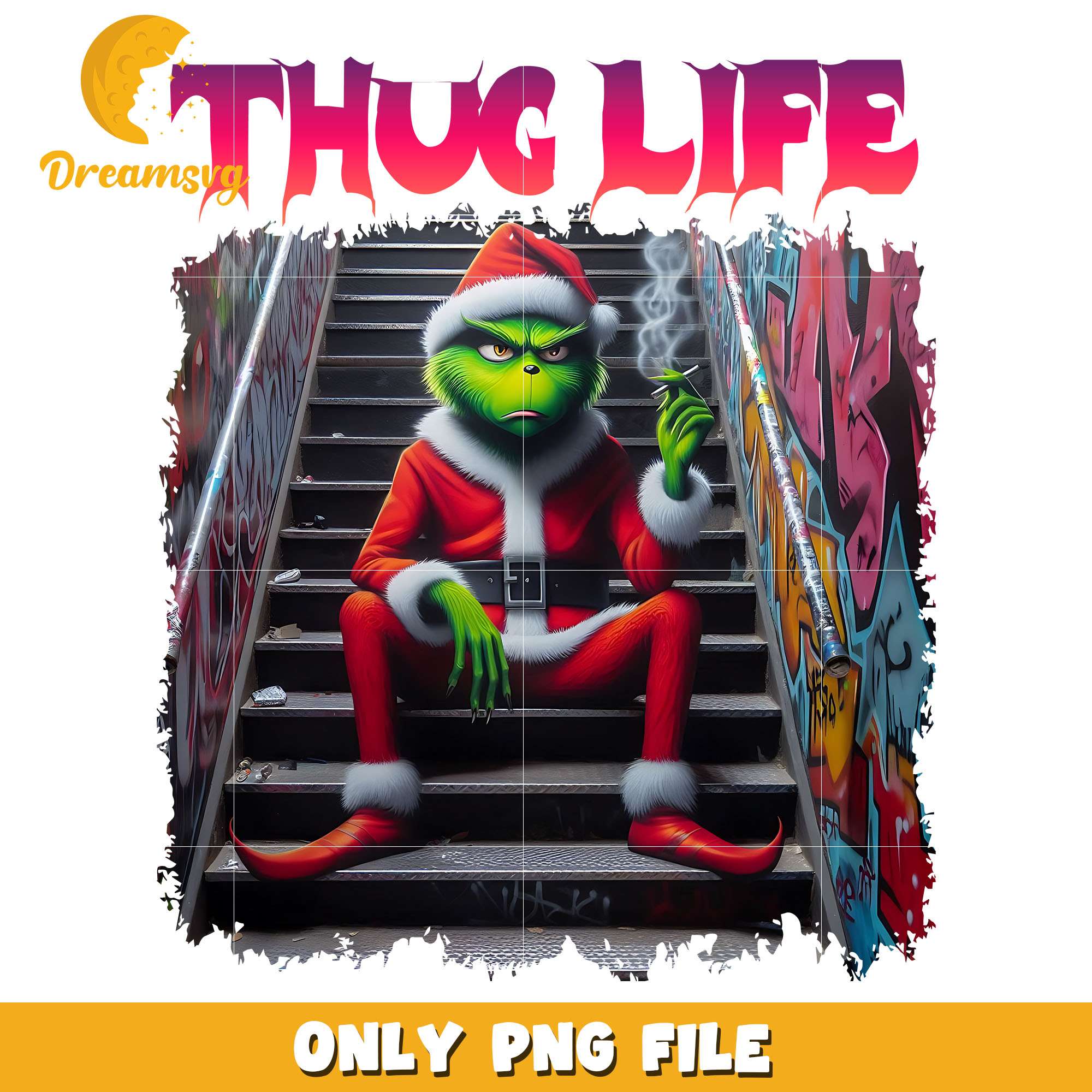 Grinch santa claus thug life png, grinch png, christmas png – DreamSVG ...