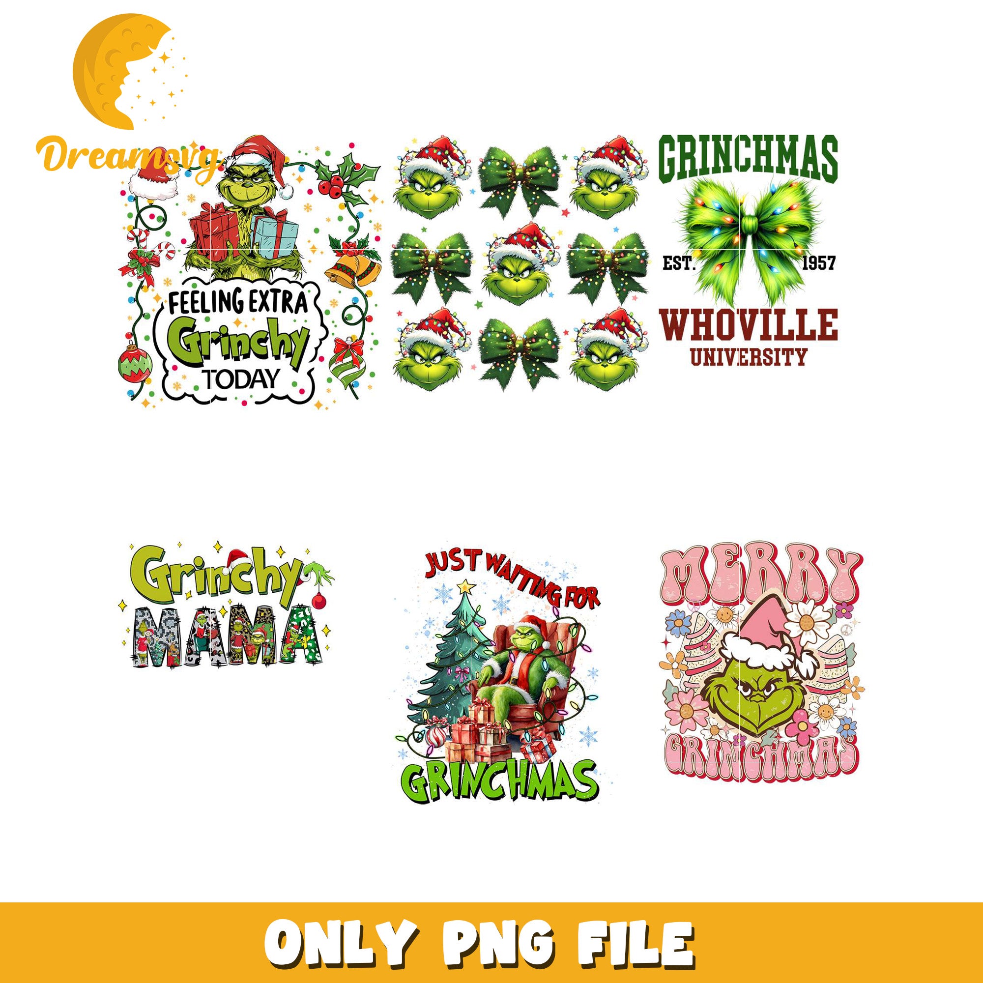 Grinchmas PNG Bundle 5 Designs – DreamSVG Store