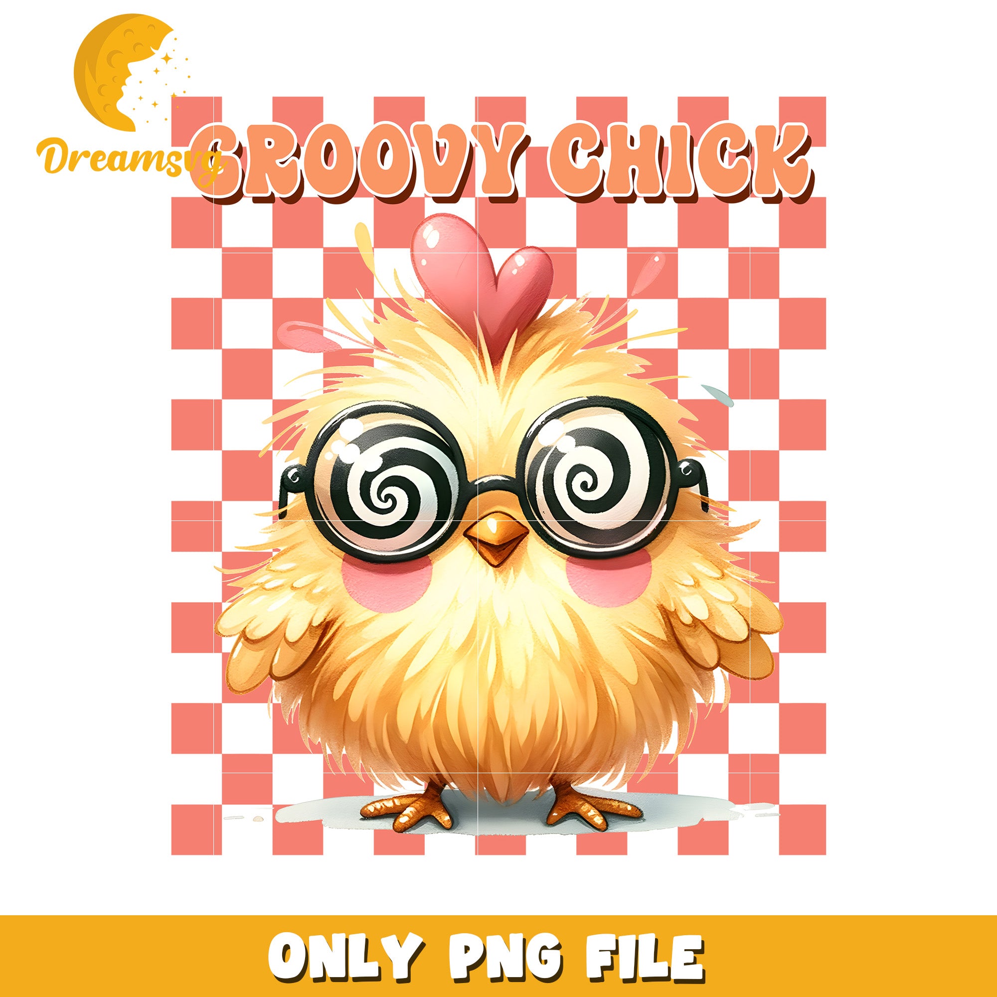 Groovy Chick PNG Cute Fuzzy Chicken Illustration – DreamSVG Store
