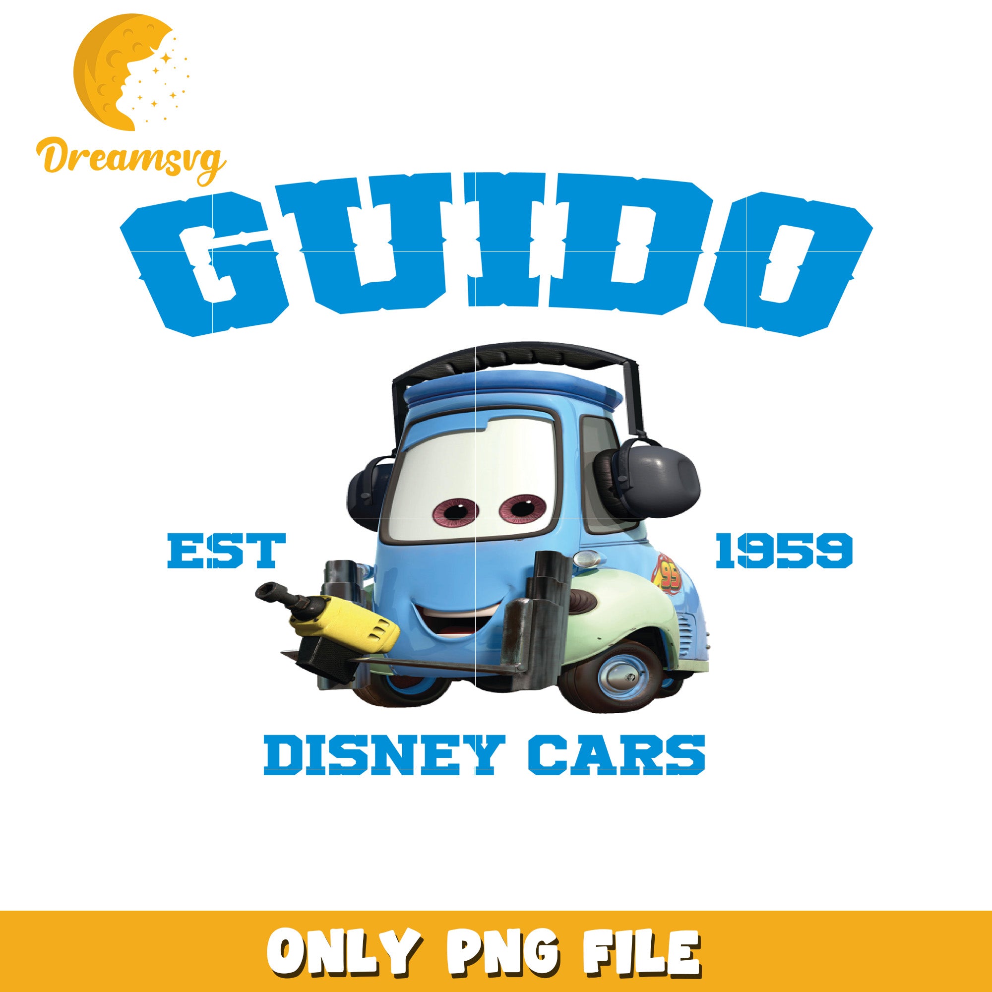 Guido Disney Cars PNG File Art for Kids Room Decor – DreamSVG Store