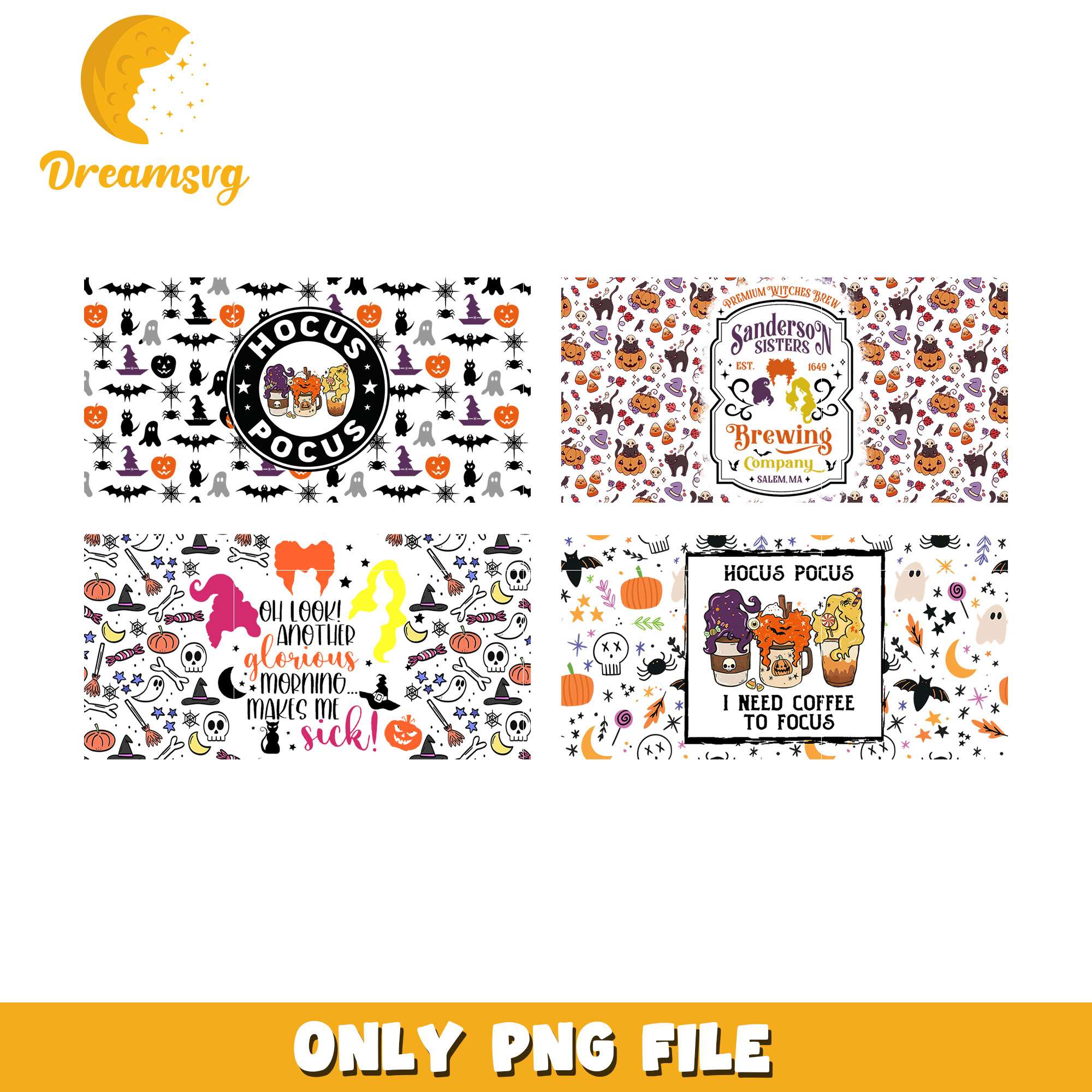Hocus pocus glass can halloween bundle png, hocus pocus logo png ...