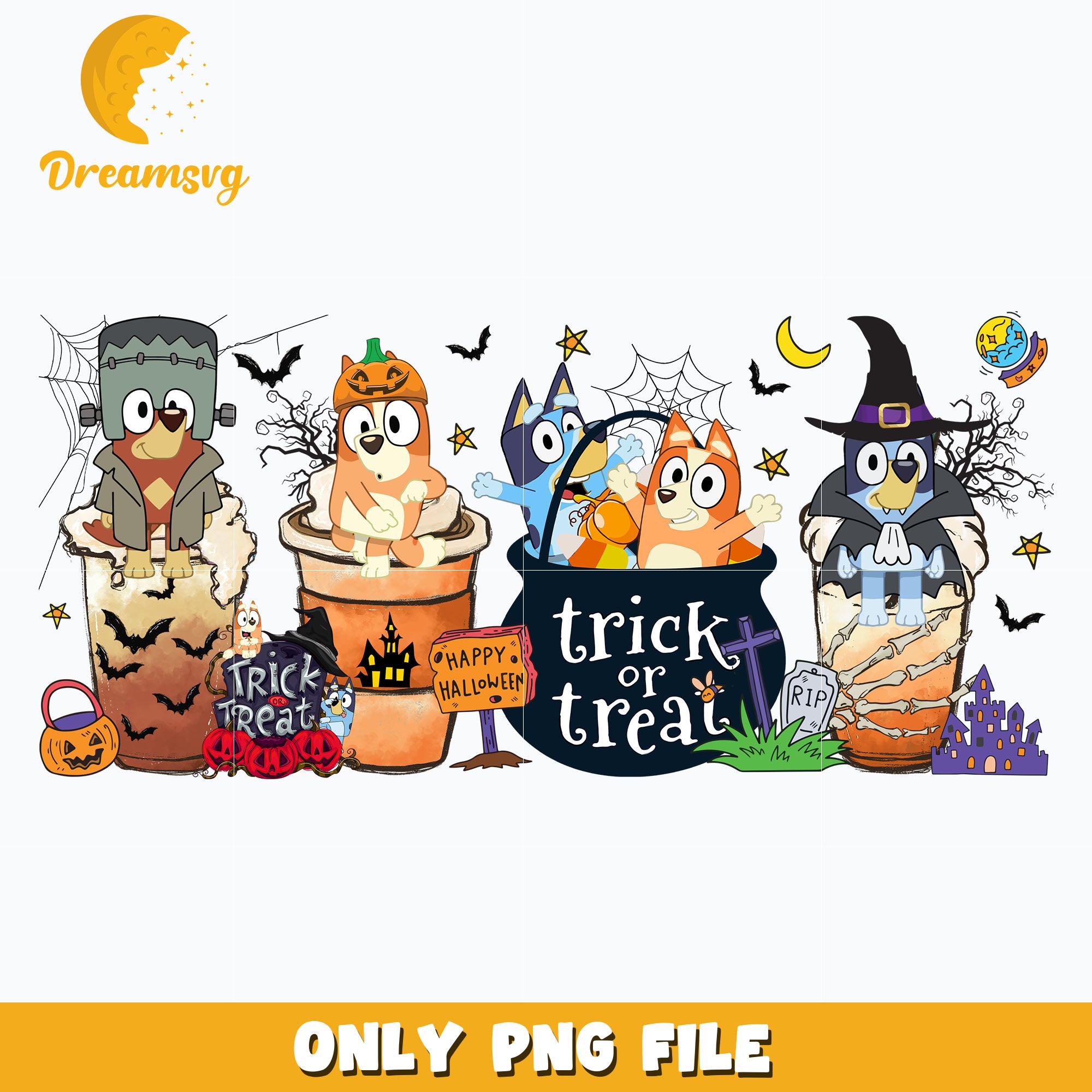 Halloween Bluey png, Halloween png, Digital download. – DreamSVG Store
