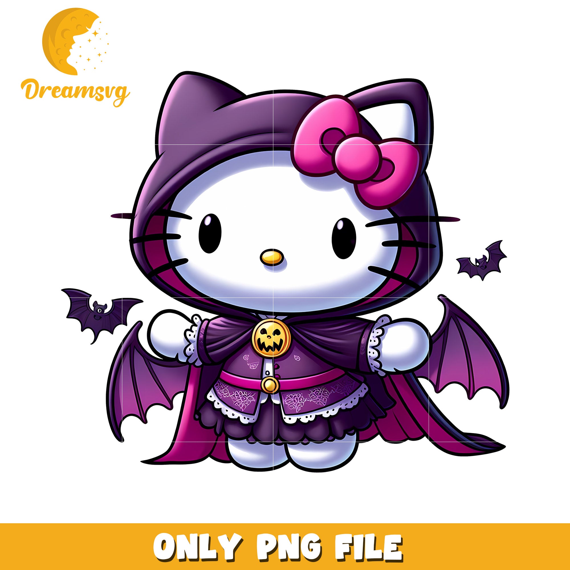 Halloween Hello Kitty PNG Vampire Costume – DreamSVG Store