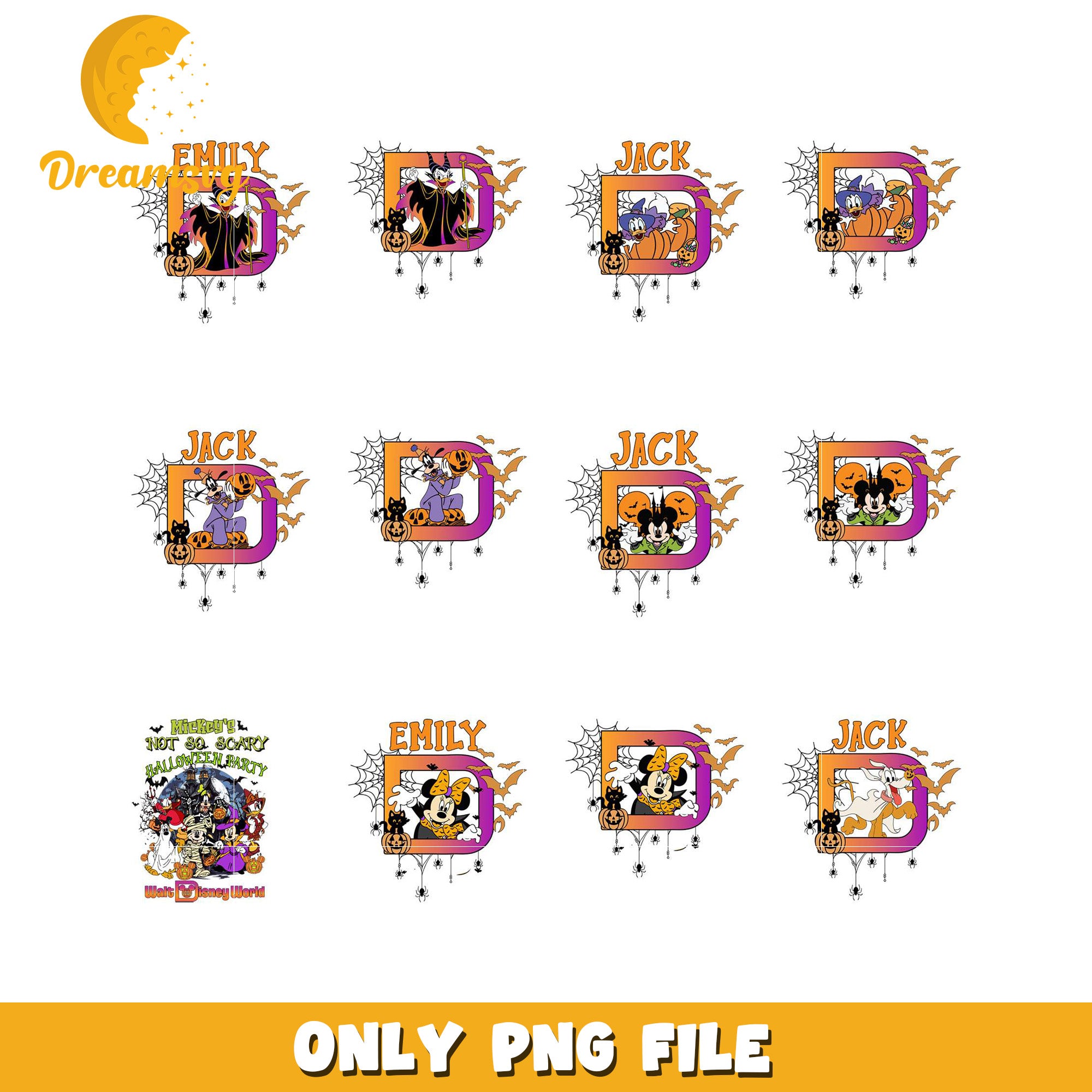 Halloween Themed Character Bundle PNG for Fun Crafts – DreamSVG Store