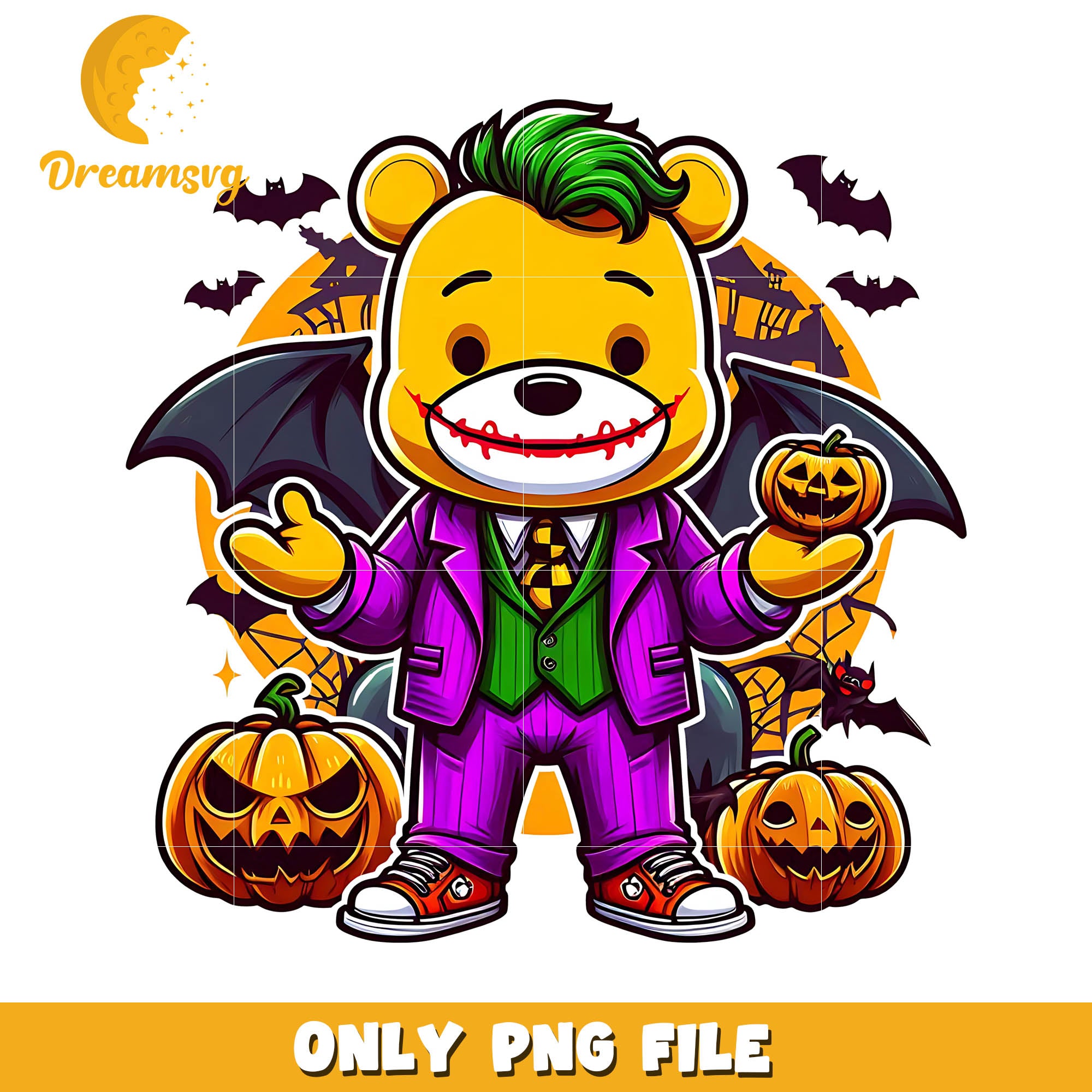Halloween Joker bear png, Halloween cartoon bear png – DreamSVG Store