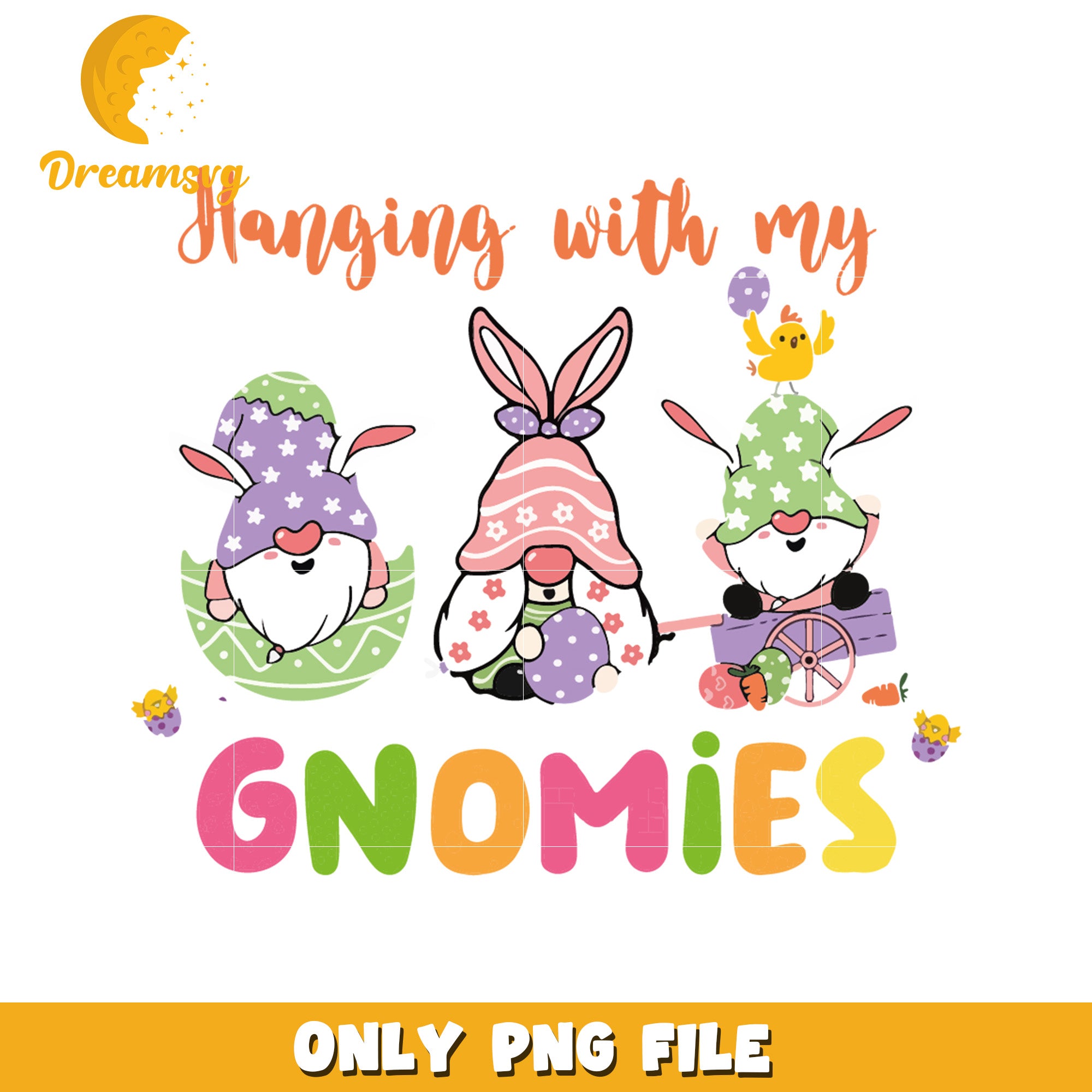 Hanging with my gnomies png, easter eggs png, gnome bunny png ...