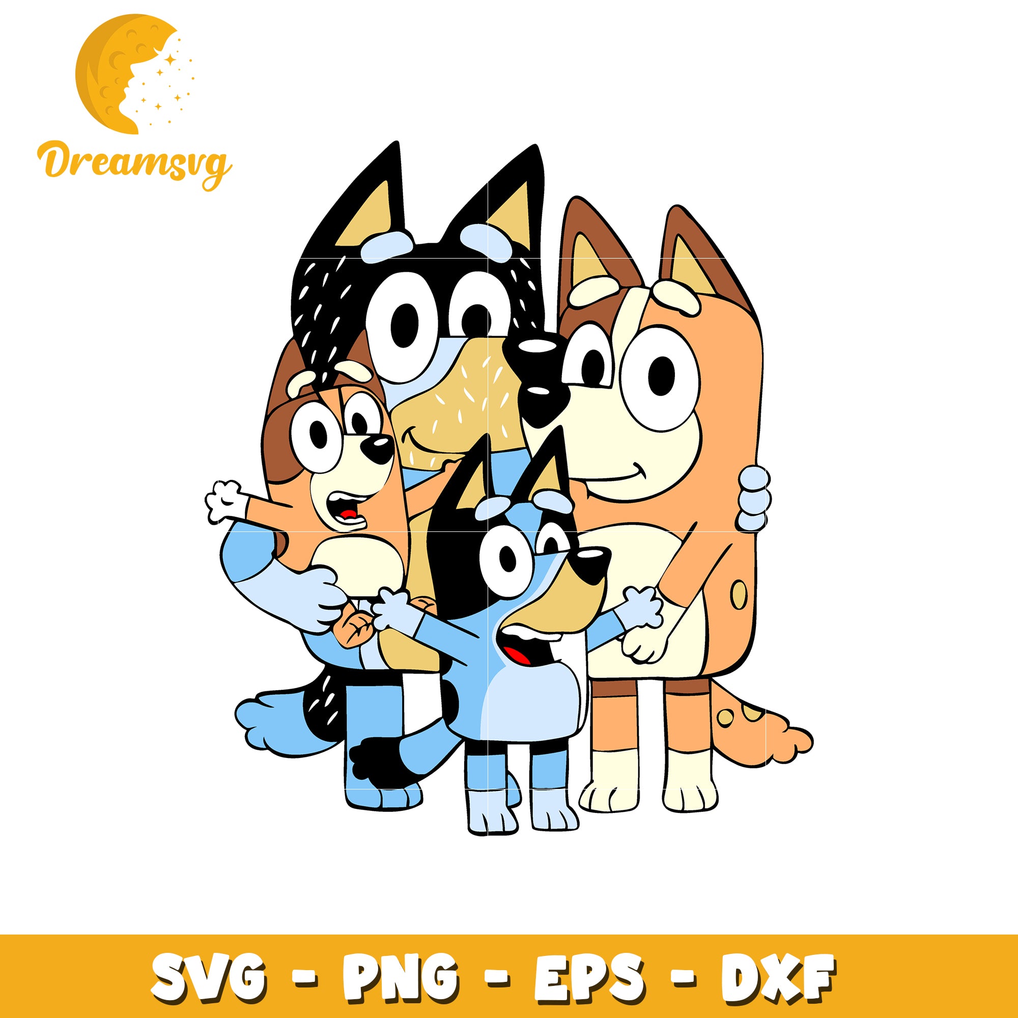 Happy Dog Family SVG Clipart for Fun Creative Projects – DreamSVG Store