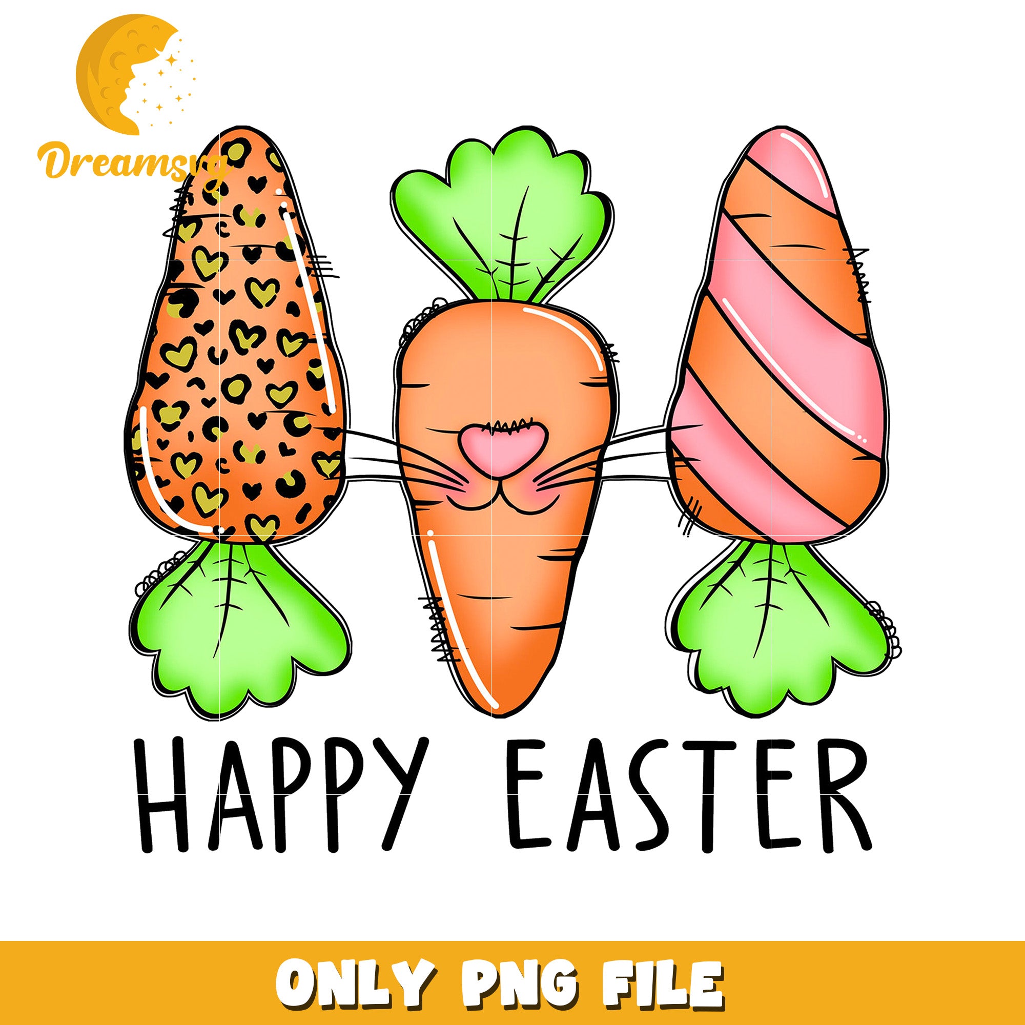 Happy Easter Carrots PNG Design – DreamSVG Store