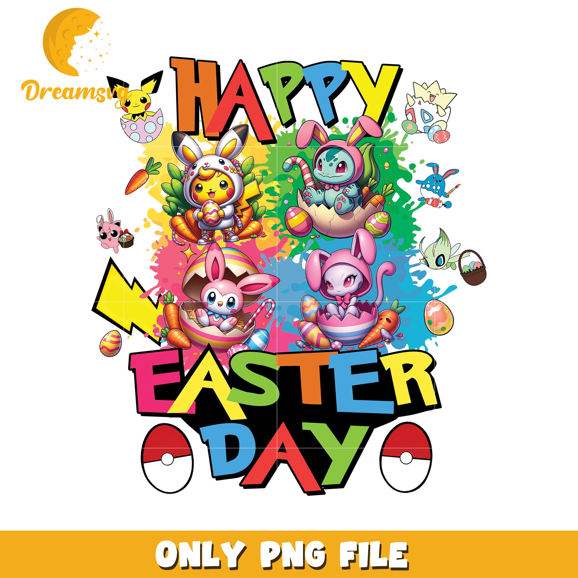 Happy Easter Day Pokemon PNG Image – DreamSVG Store