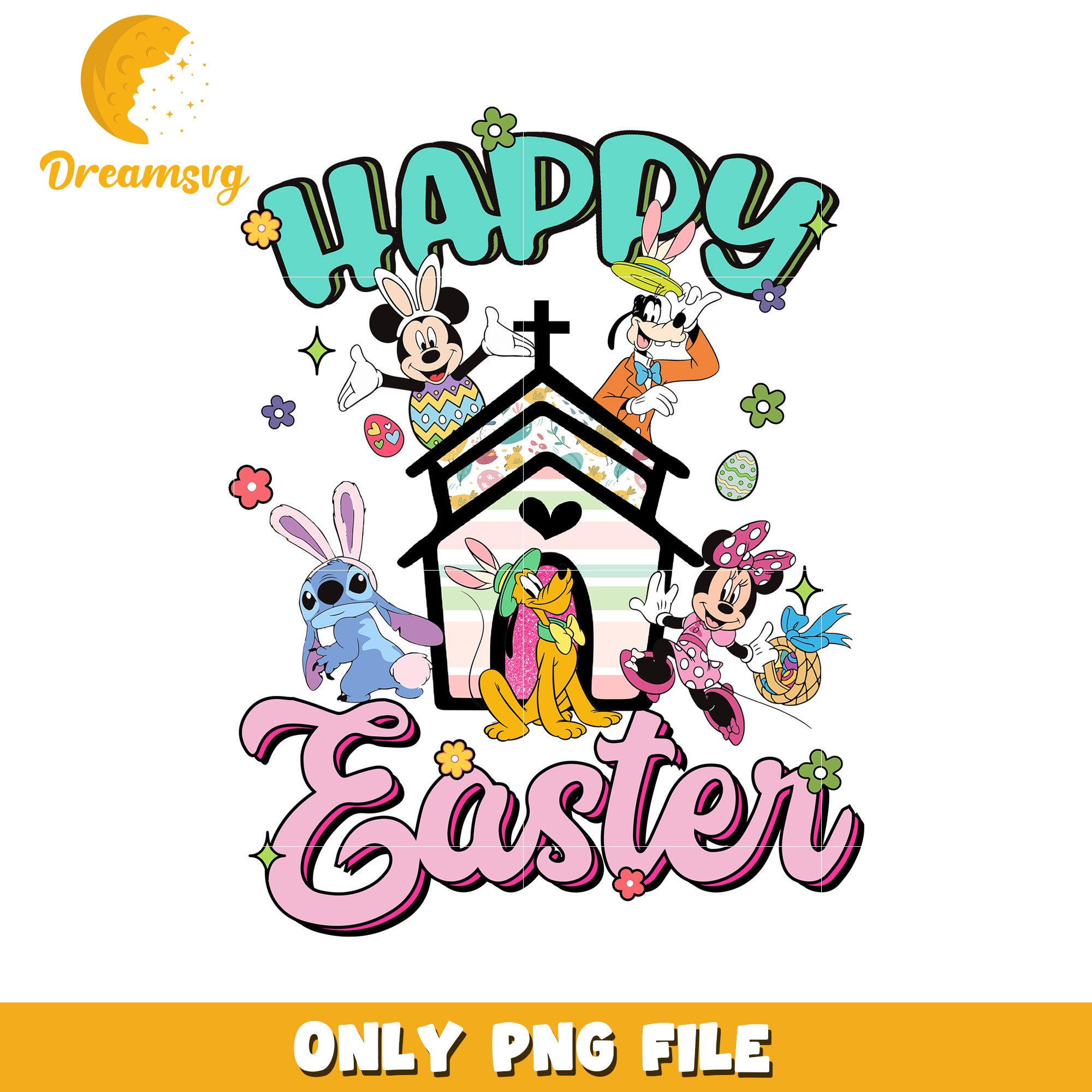 Happy Easter Disney Characters PNG File for Decorations – DreamSVG Store