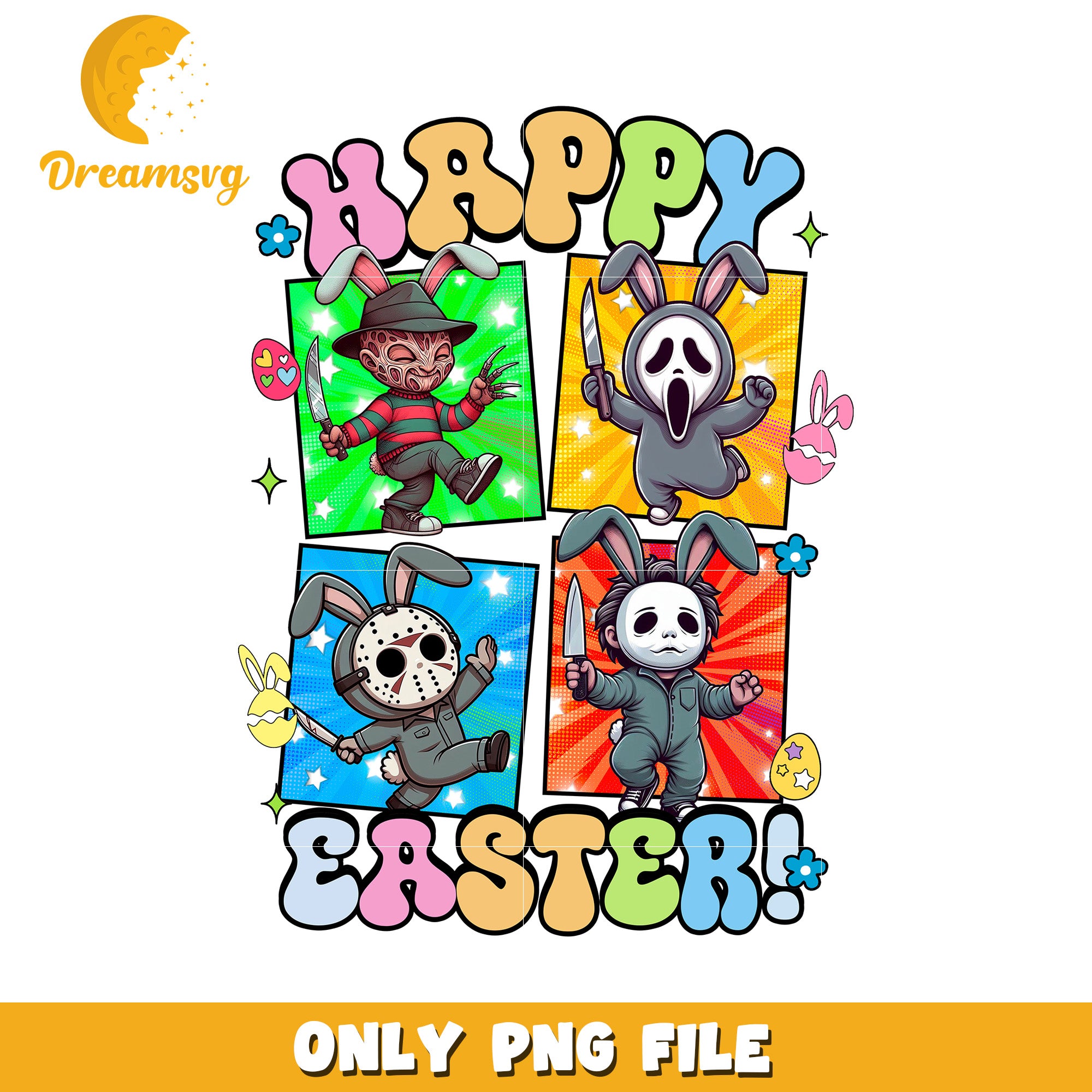 Happy Easter Horror Bunny PNG – DreamSVG Store