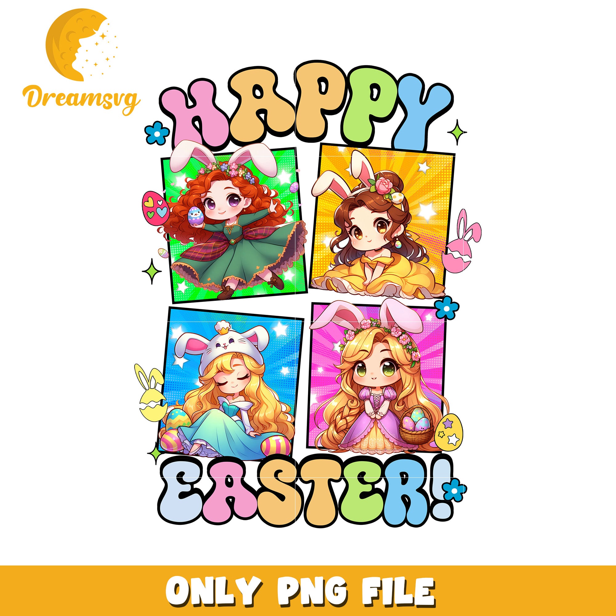 Happy Easter Princesses PNG – DreamSVG Store