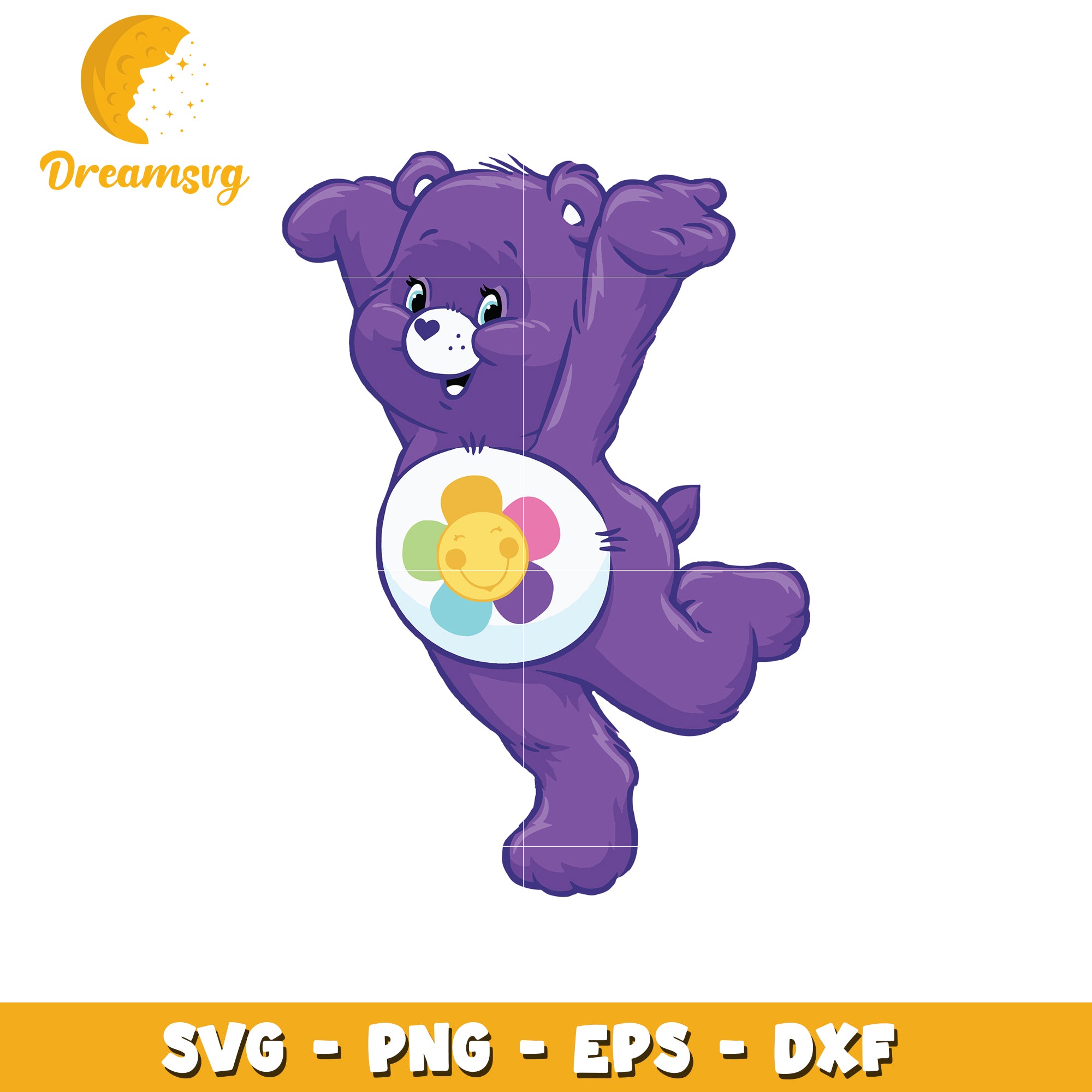 Happy Purple Bear SVG File for Crafting and DIY Projects – DreamSVG Store