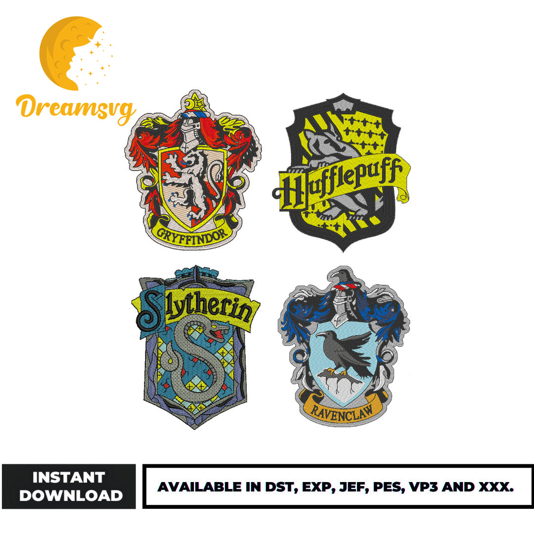 Harry Potter Logo Houses Embroidery Design Dreamsvg Store