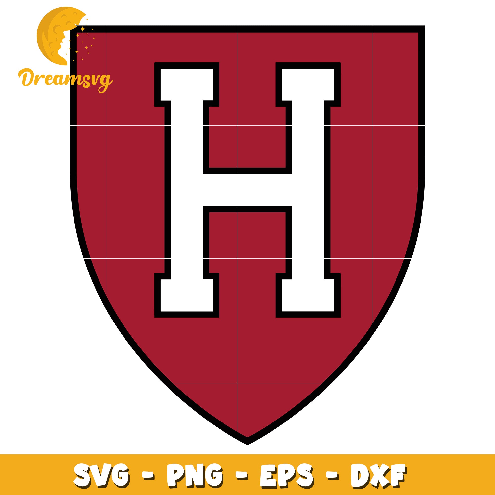 Harvard H Shield SVG PNG EPS DXF – DreamSVG Store