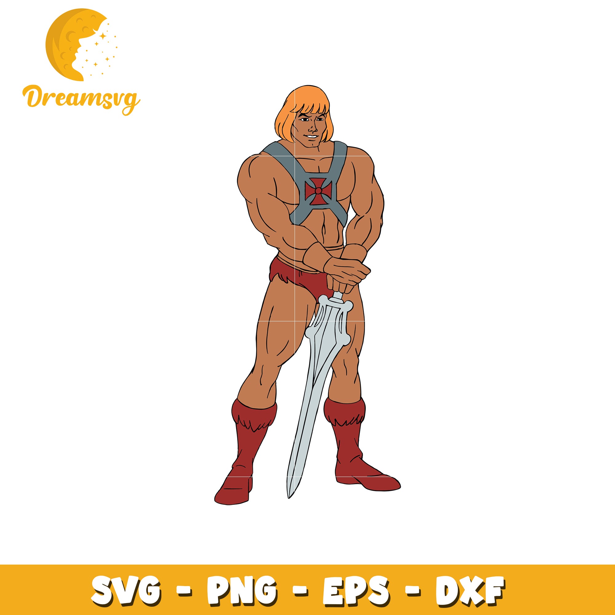 He-Man with Sword SVG File for Creative Projects and Crafts – DreamSVG ...