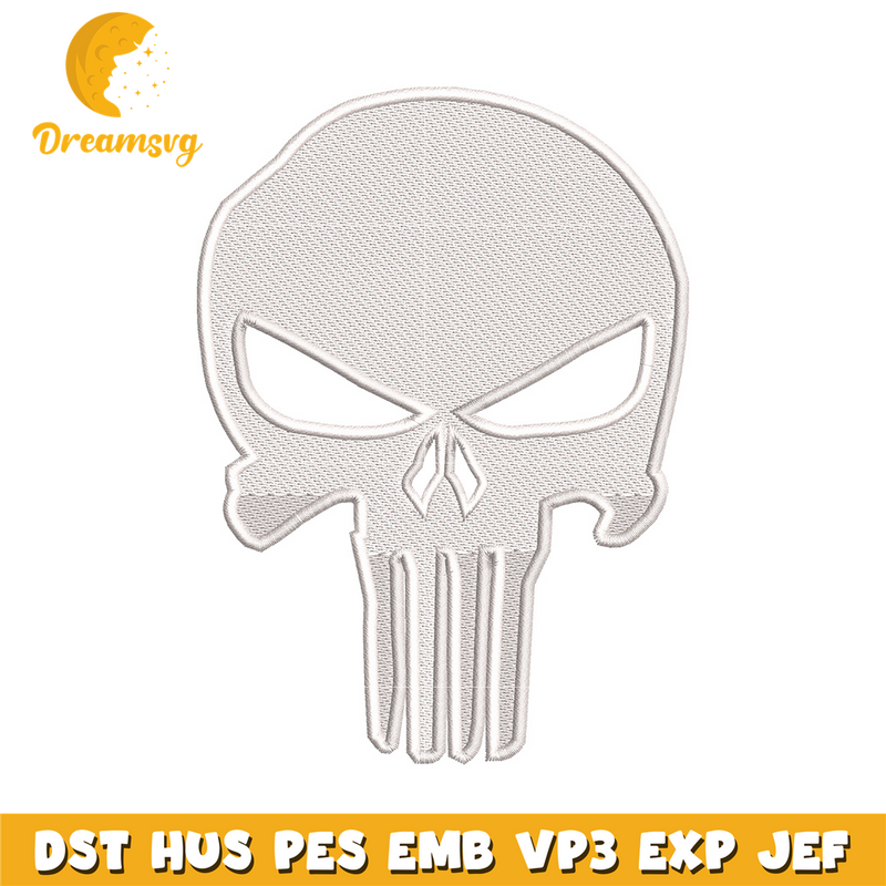 Head skeleton embroidery design