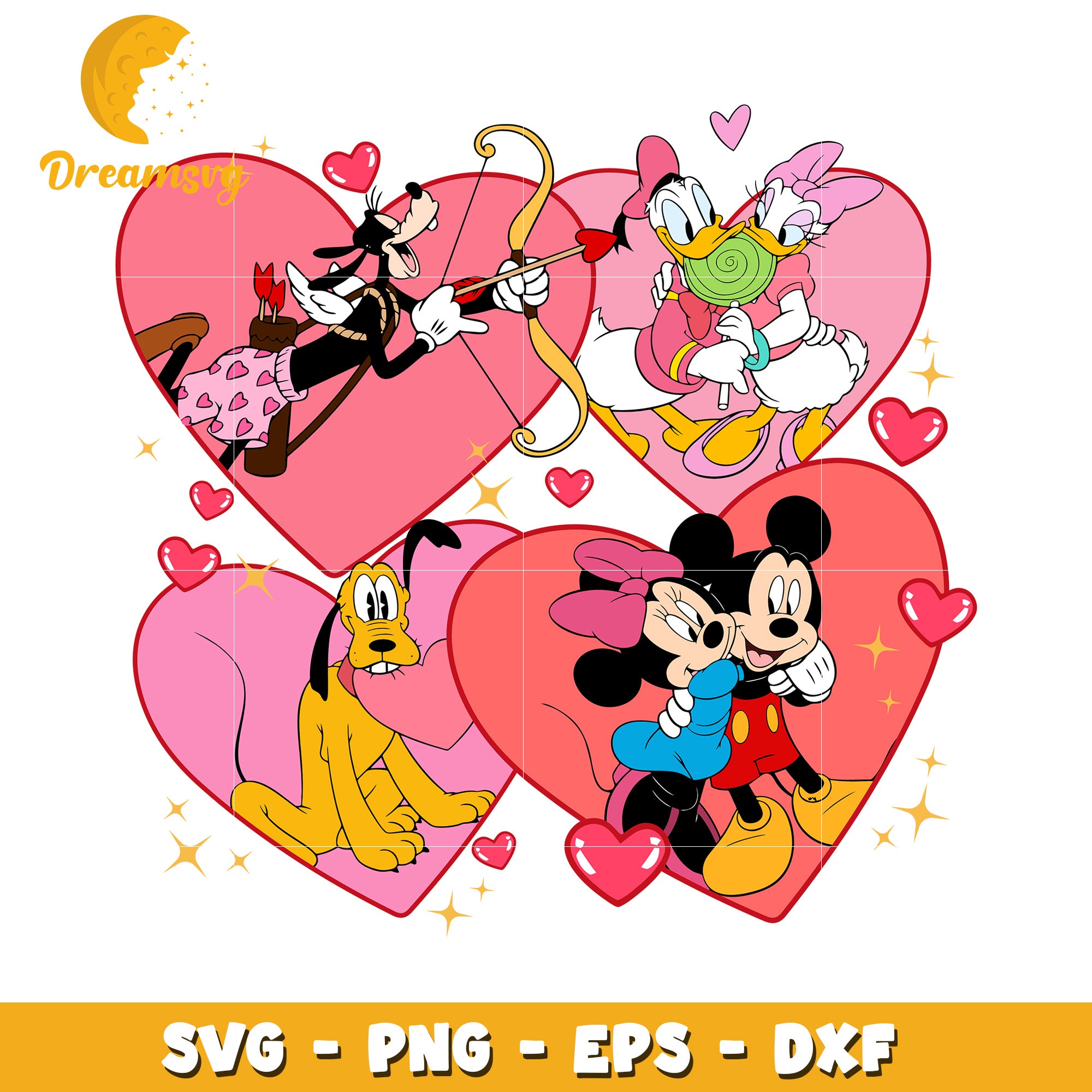 Heartwarming Disney Characters SVG Design for Valentine's Day Fun ...