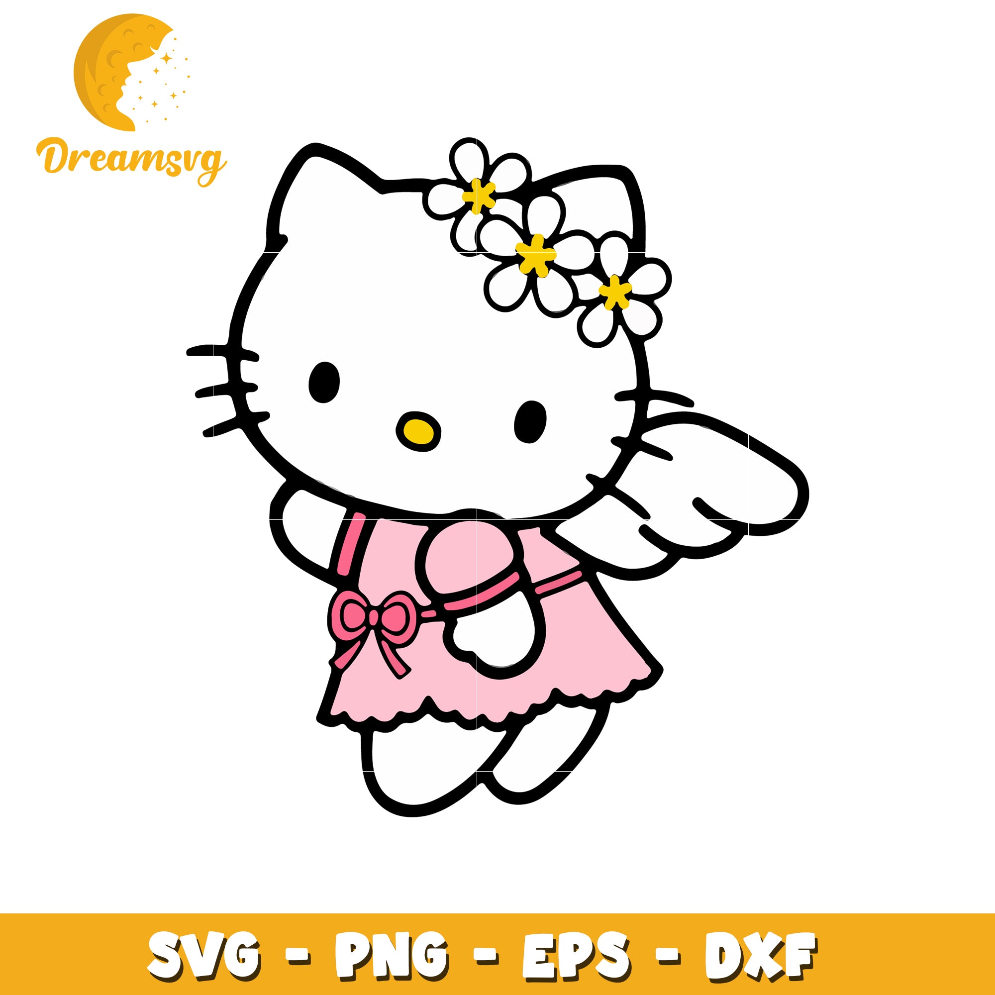 Hello Kitty Angel SVG PNG EPS DXF – DreamSVG Store