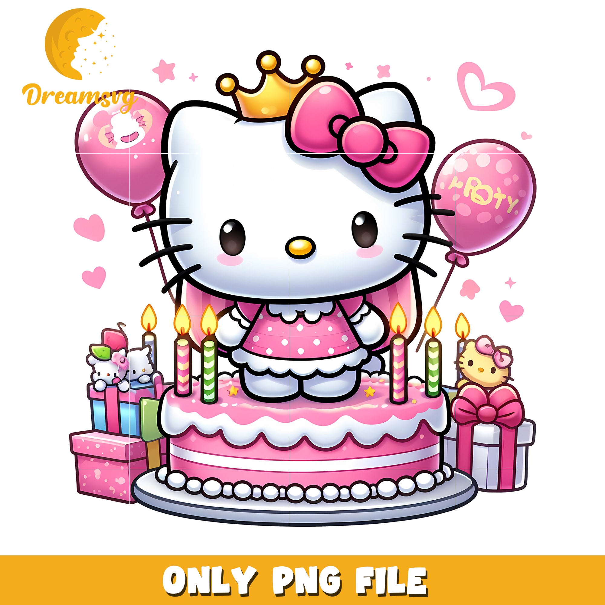 Hello Kitty Birthday Celebration PNG File for Kids Parties – DreamSVG Store