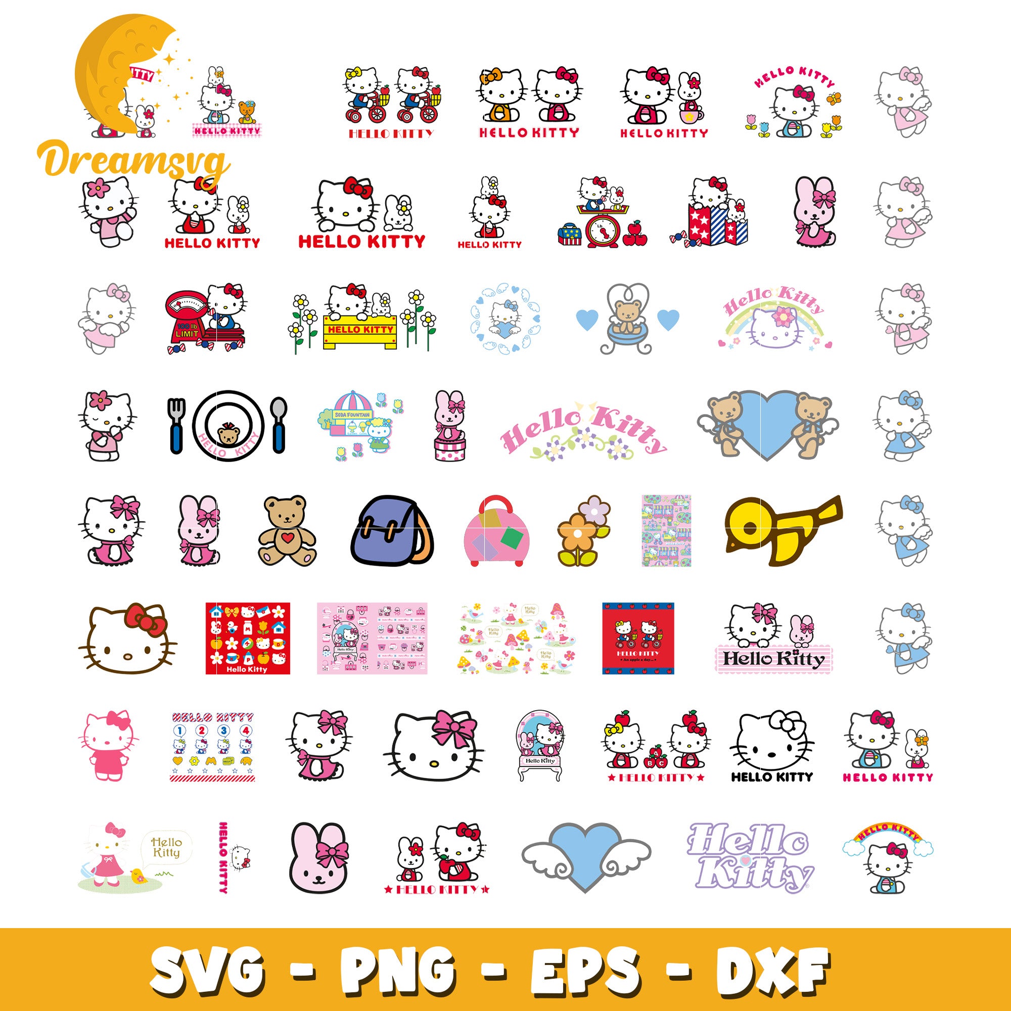 Hello kitty cartoon bundle svg, hello kitty cartoons svg – DreamSVG Store