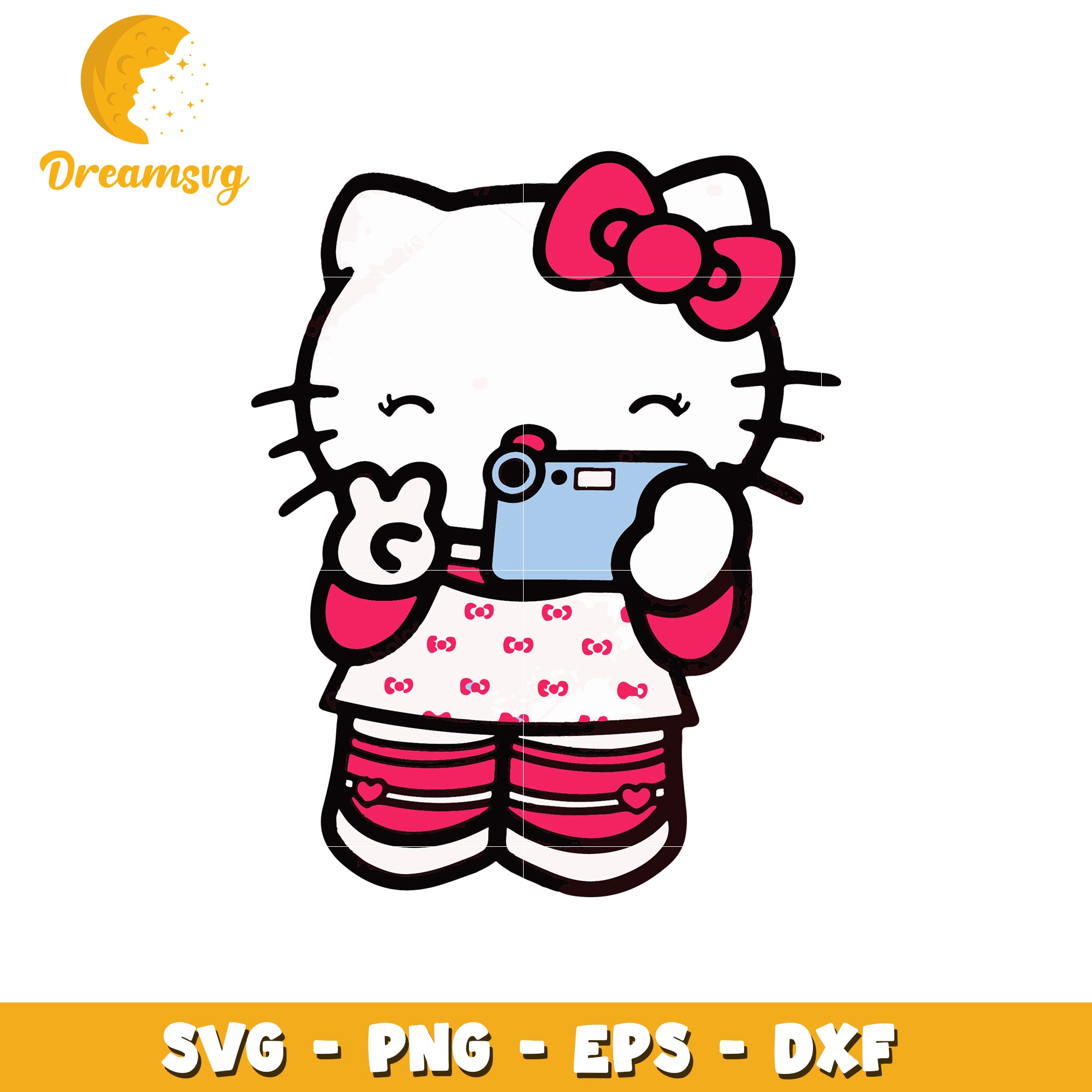 Hello Kitty Camera SVG PNG EPS DXF – DreamSVG Store