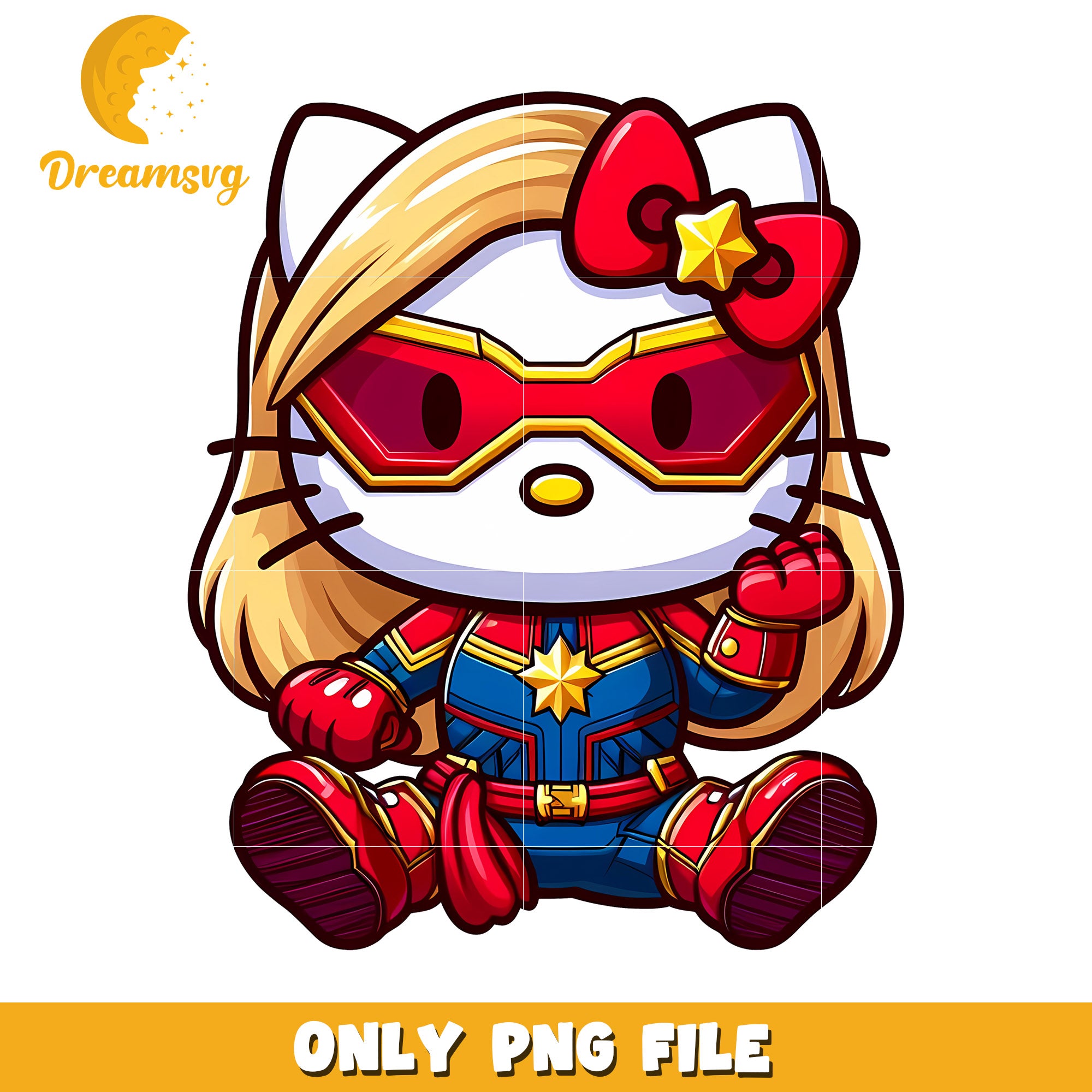 Hello Kitty Captain Marvel PNG – DreamSVG Store