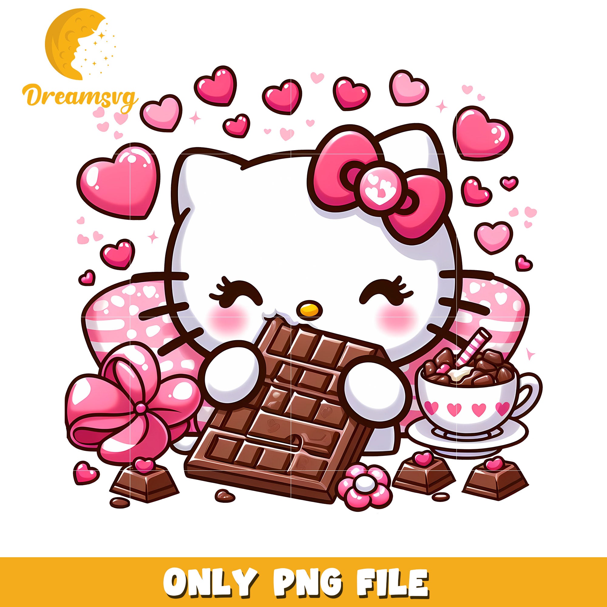 Hello Kitty Chocolate PNG Valentine's – DreamSVG Store