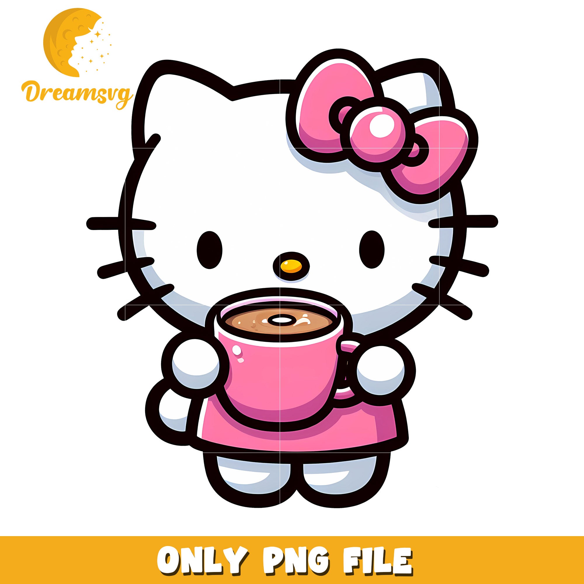 Hello Kitty Coffee PNG Clipart – DreamSVG Store