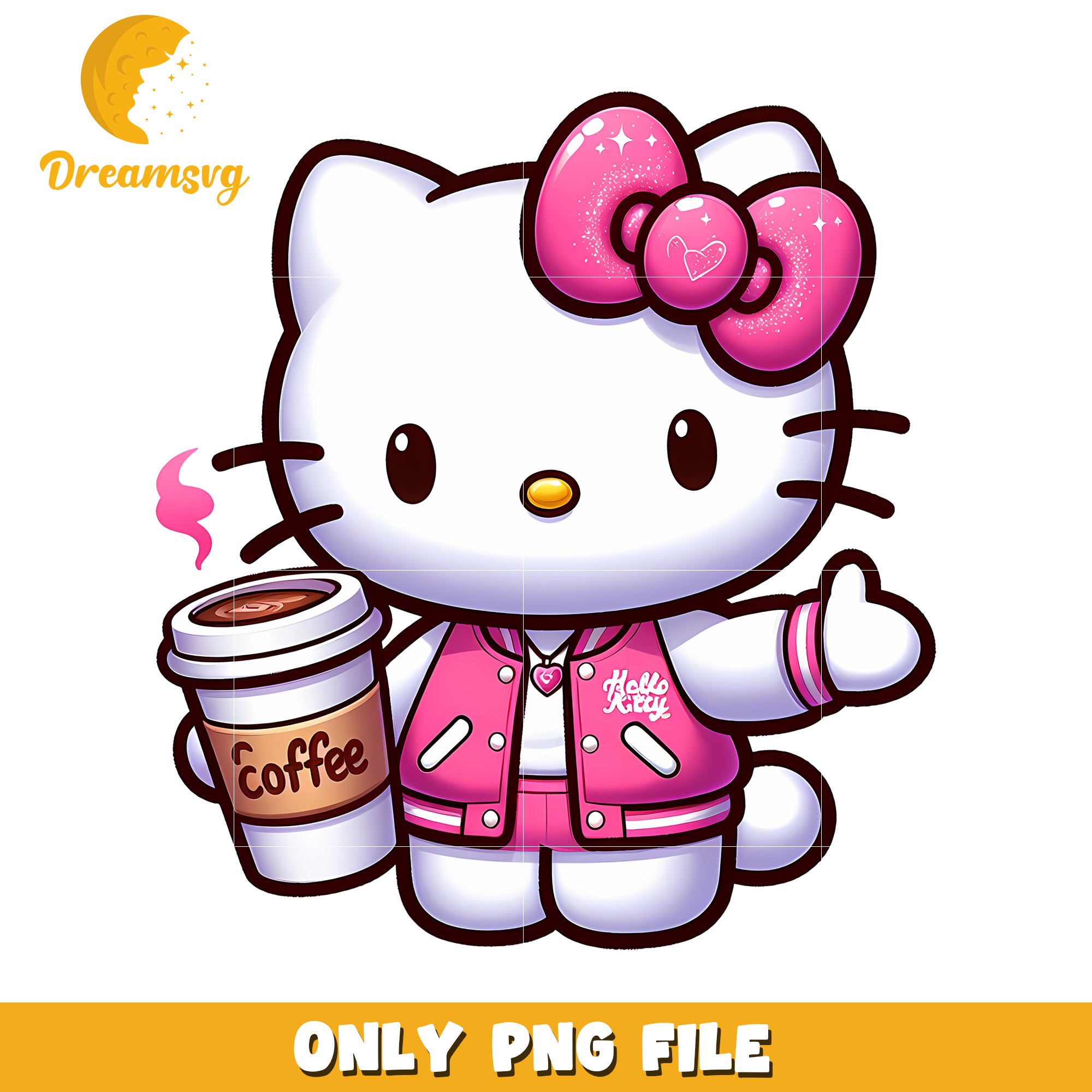 Hello Kitty Coffee PNG Cute Kawaii Clipart – DreamSVG Store