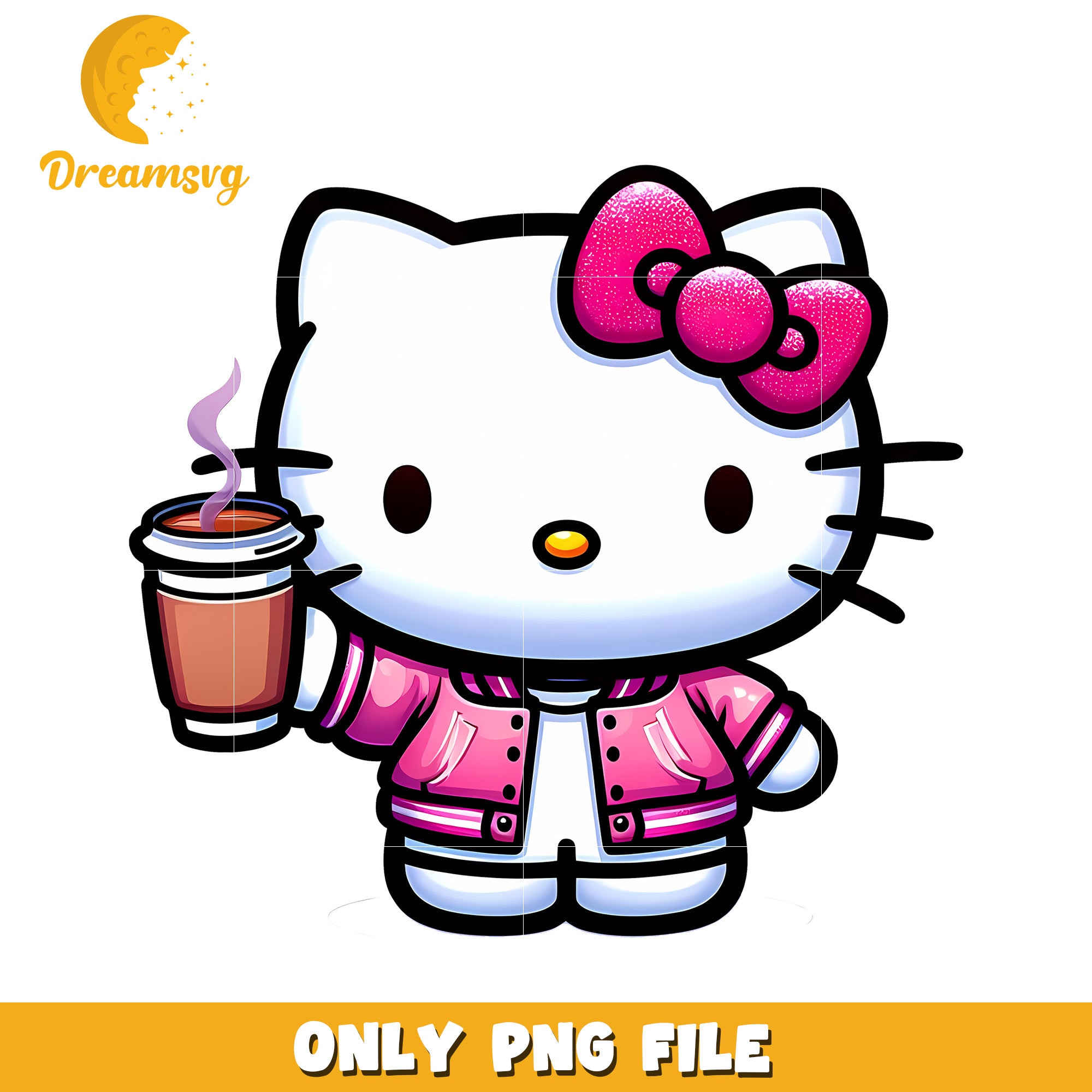 Hello Kitty Coffee PNG Image – DreamSVG Store