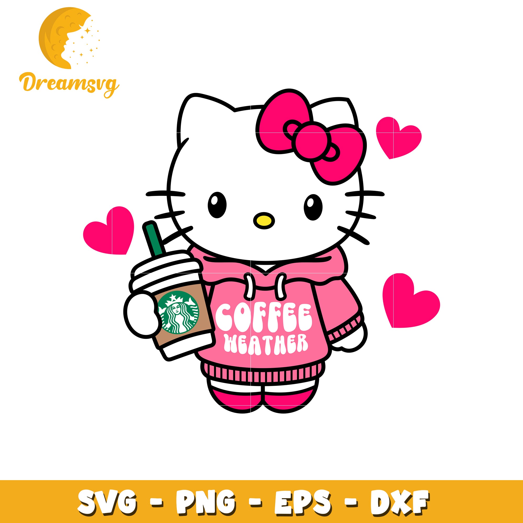 Hello Kitty Coffee Weather SVG PNG EPS DXF – DreamSVG Store