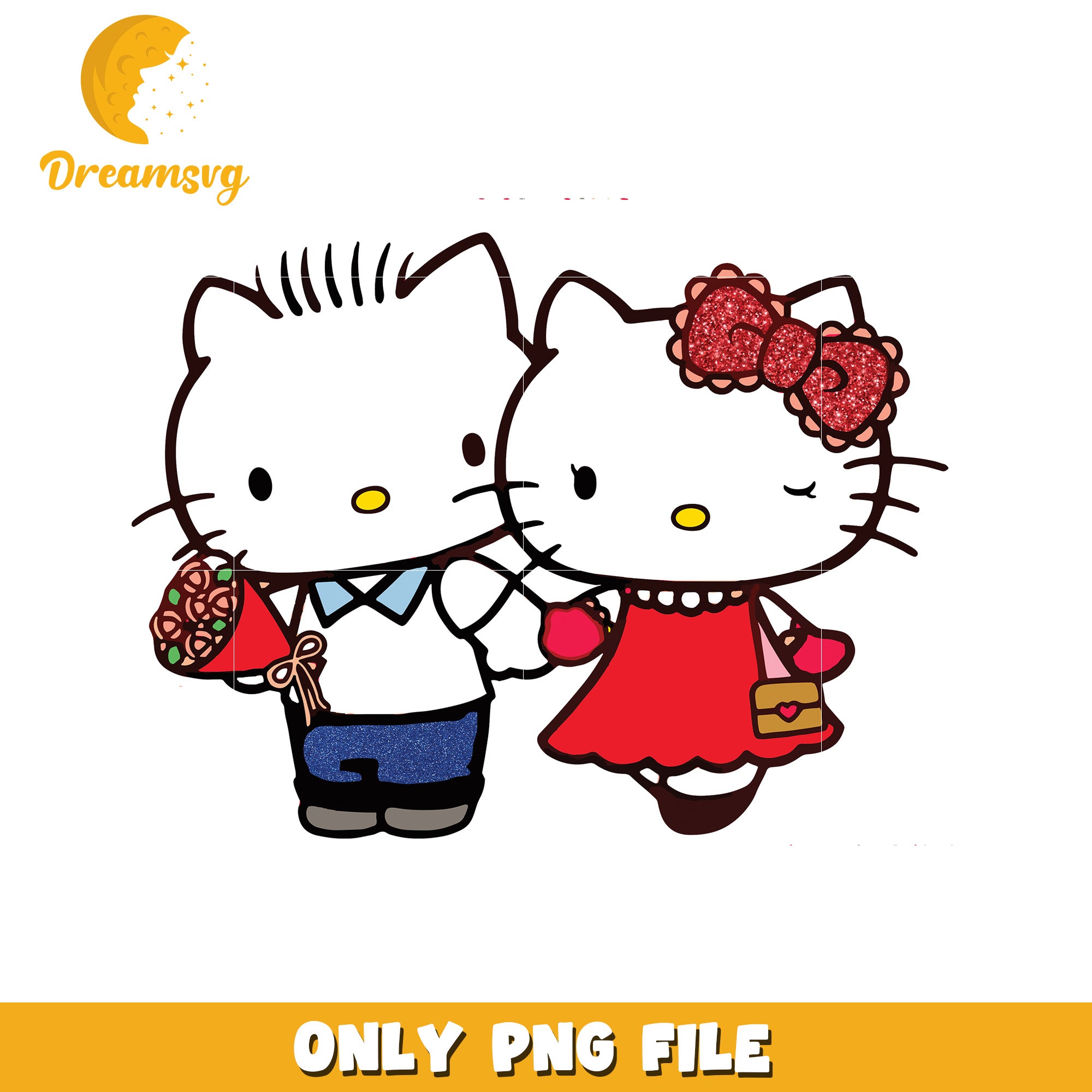 Hello Kitty Couple PNG Valentine – DreamSVG Store