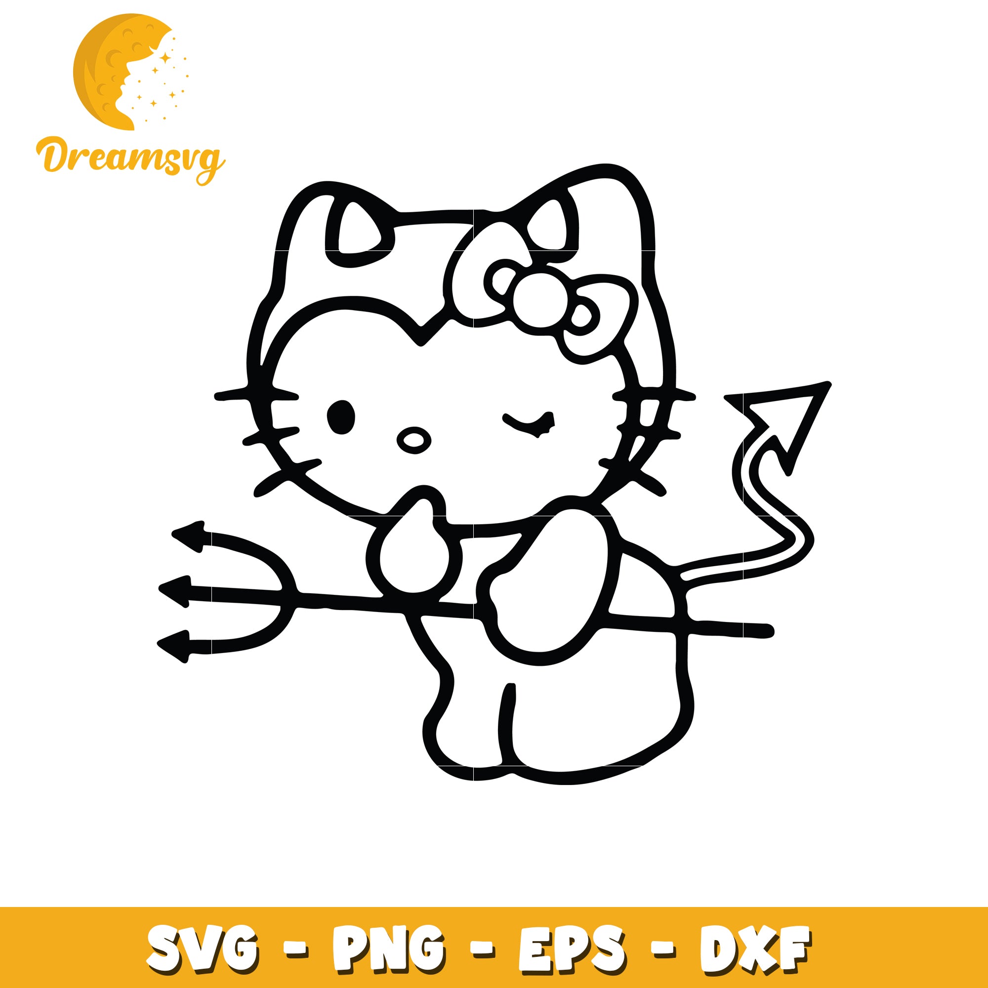 Hello Kitty Devil SVG Cut File – DreamSVG Store