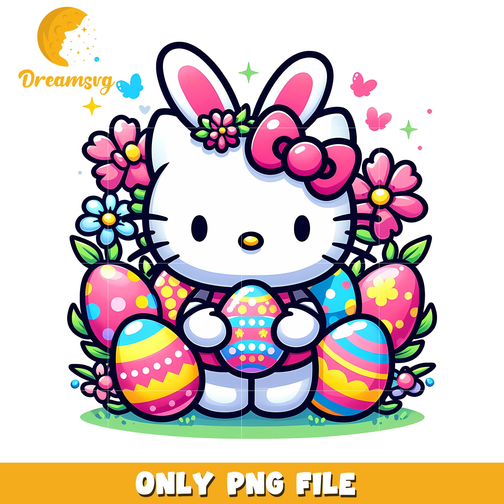 Hello Kitty Easter Bunny PNG – DreamSVG Store