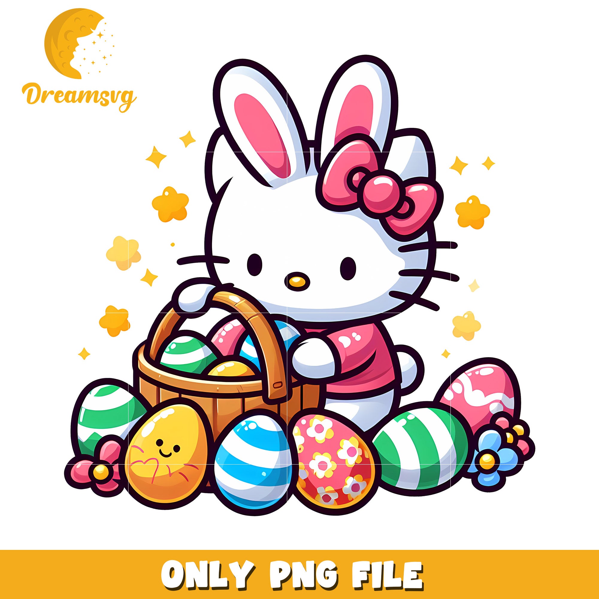 Hello Kitty Easter Bunny PNG Clipart – DreamSVG Store