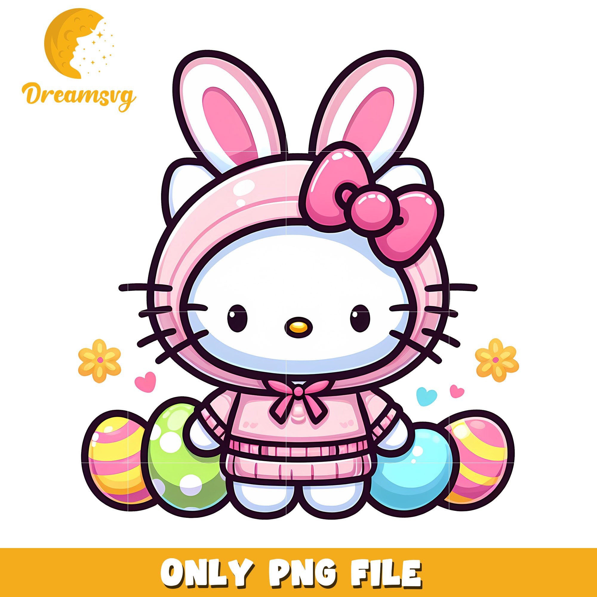 Hello Kitty Easter Bunny PNG Download – DreamSVG Store