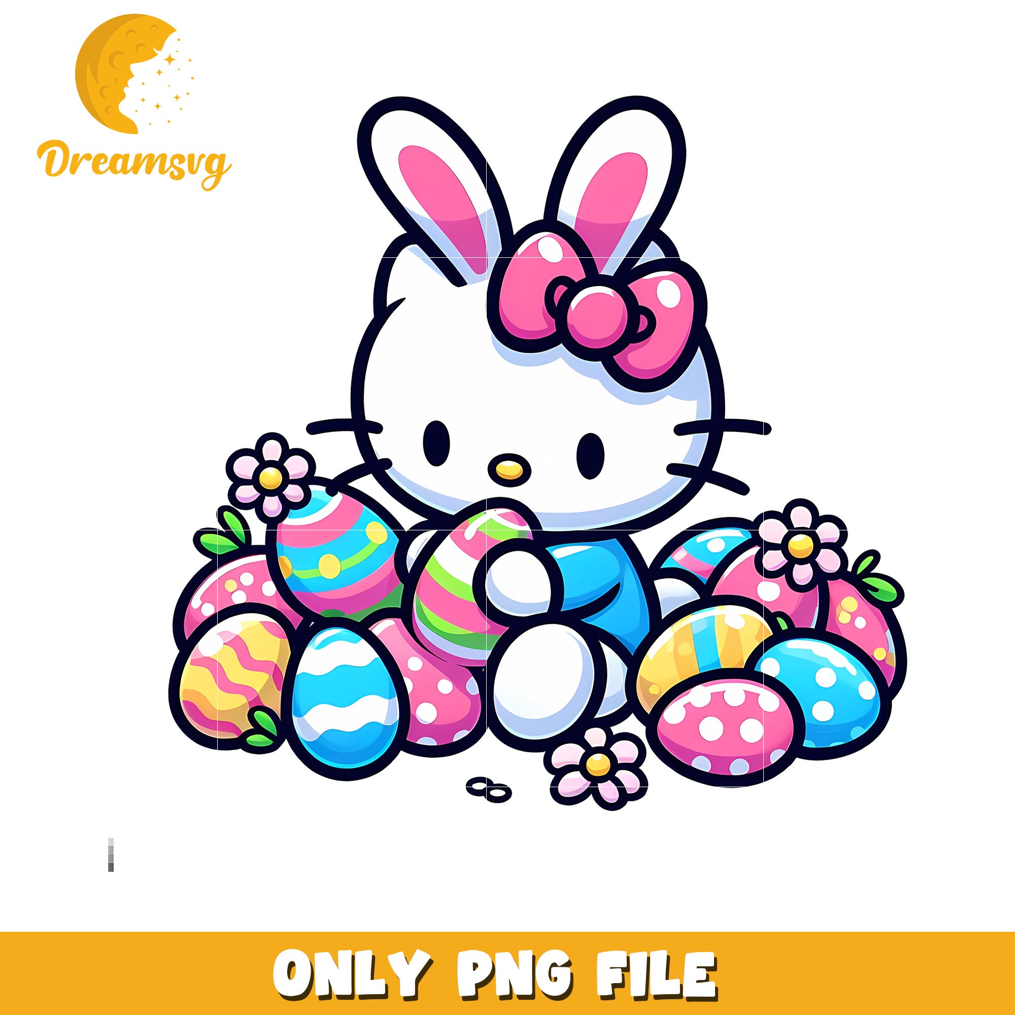 Hello Kitty Easter Eggs Cute PNG File for Kids Crafts Printable ...