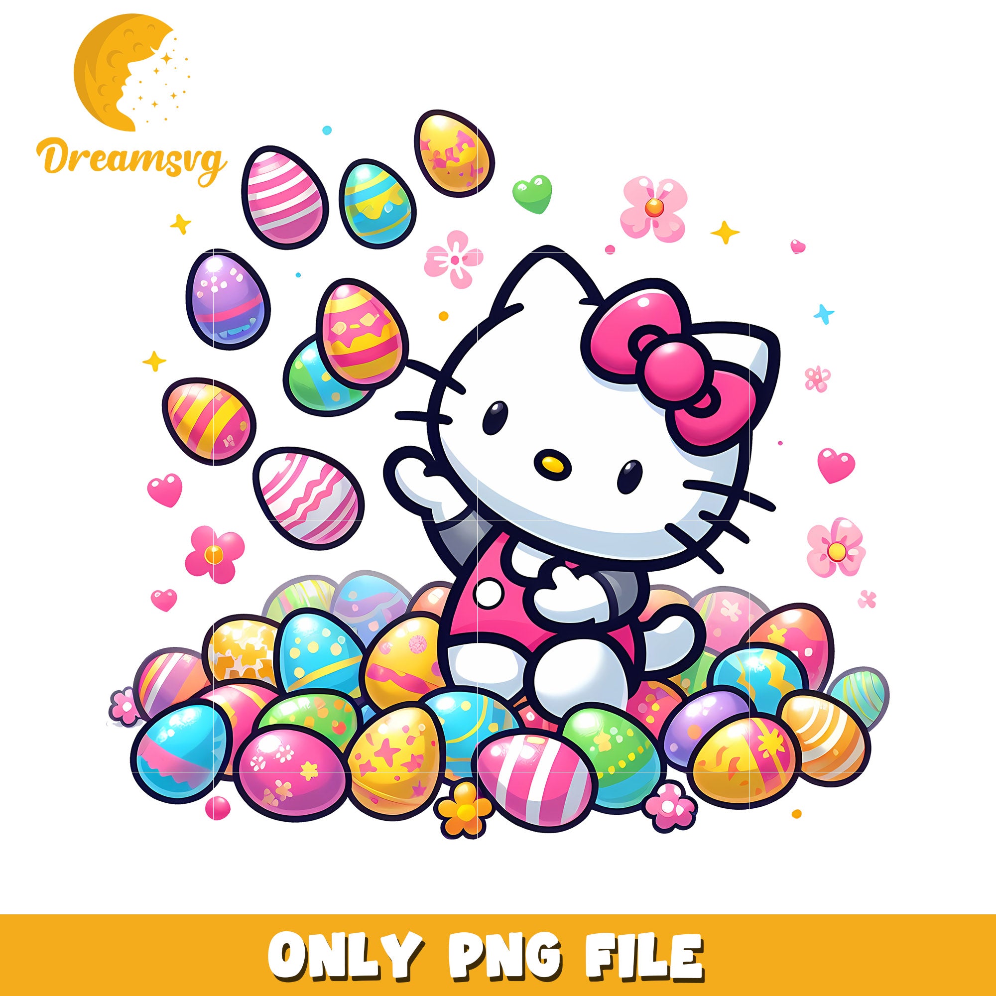 Hello Kitty Easter Eggs PNG Graphics for Spring Celebrations – DreamSVG ...