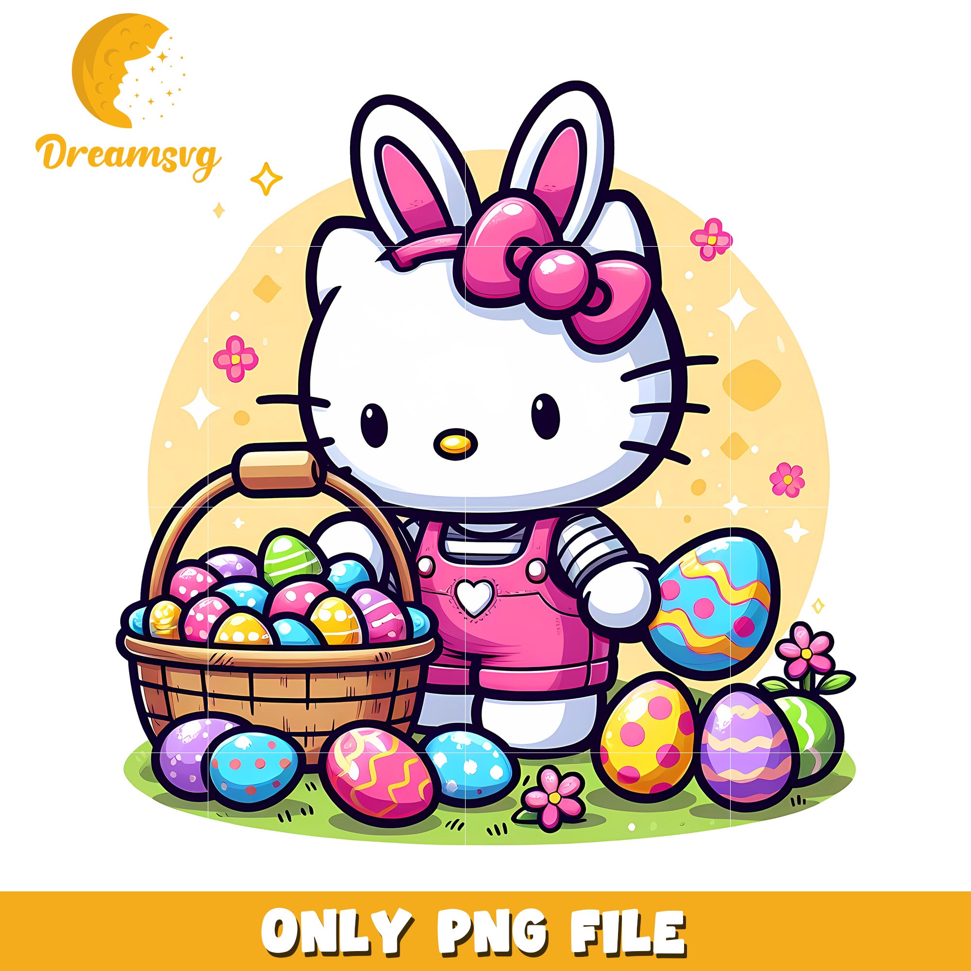 Hello Kitty Easter PNG Cute Bunny Design – DreamSVG Store