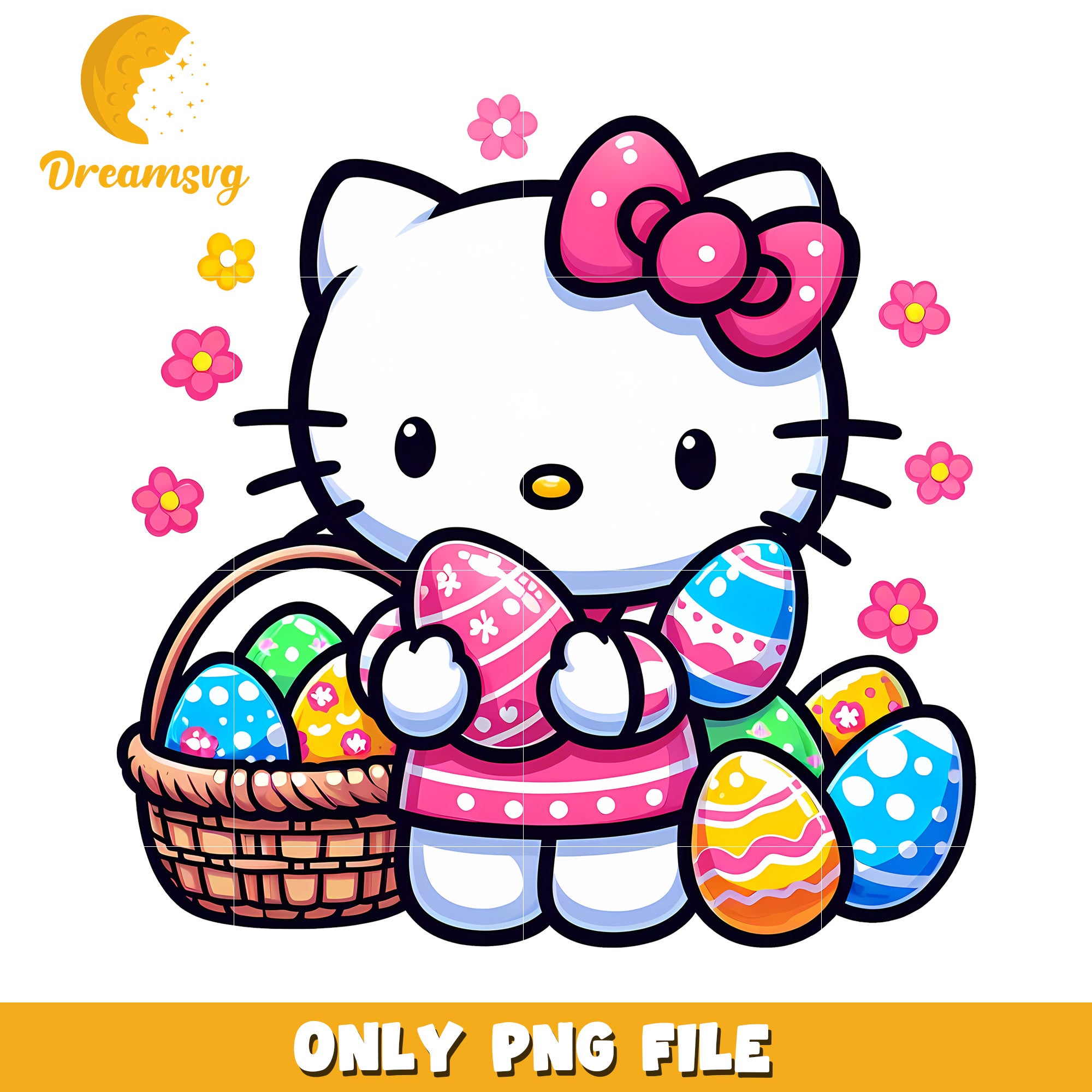 Hello Kitty Easter PNG Cute Easter Bunny – DreamSVG Store
