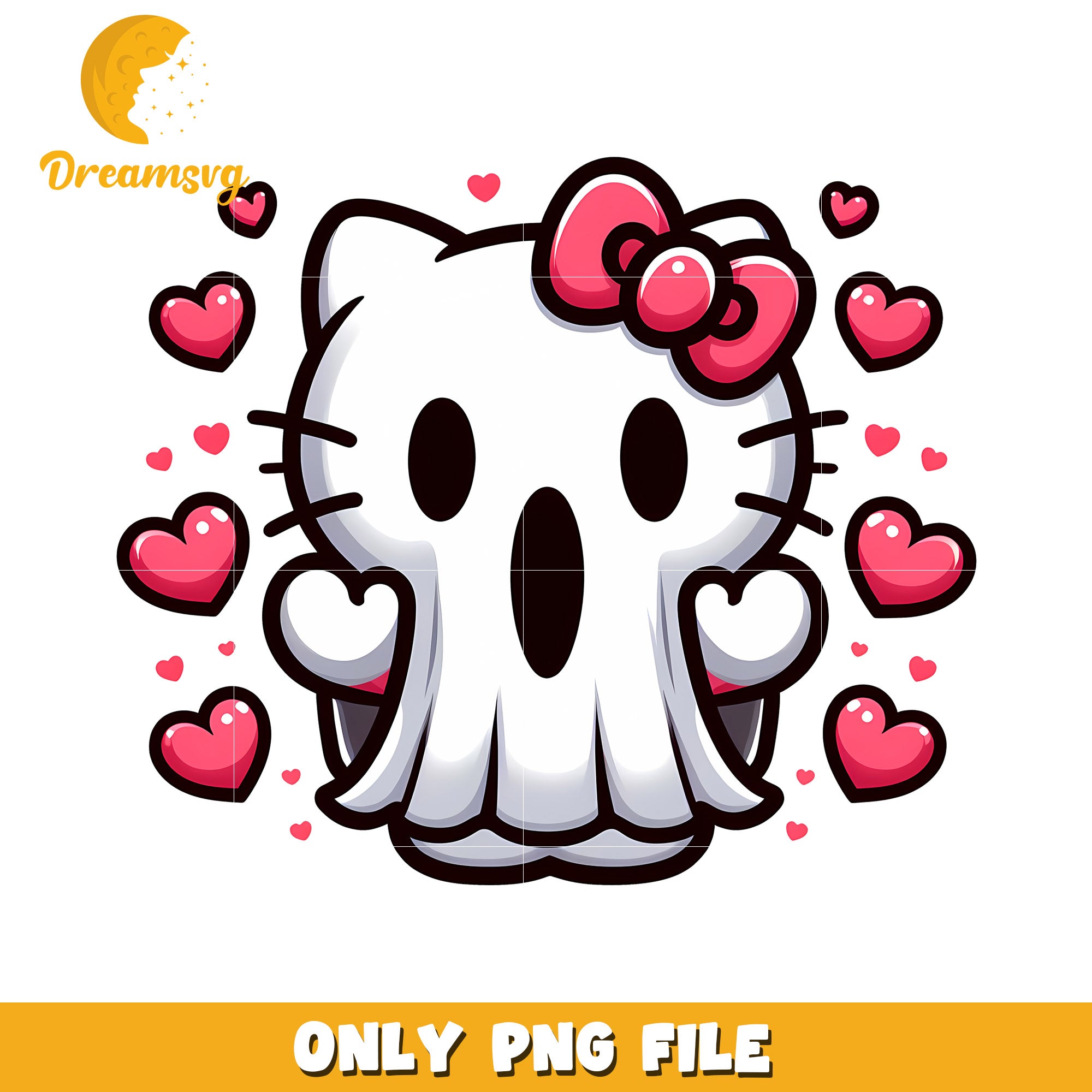 Hello Kitty Ghost PNG Cute Halloween Design – DreamSVG Store