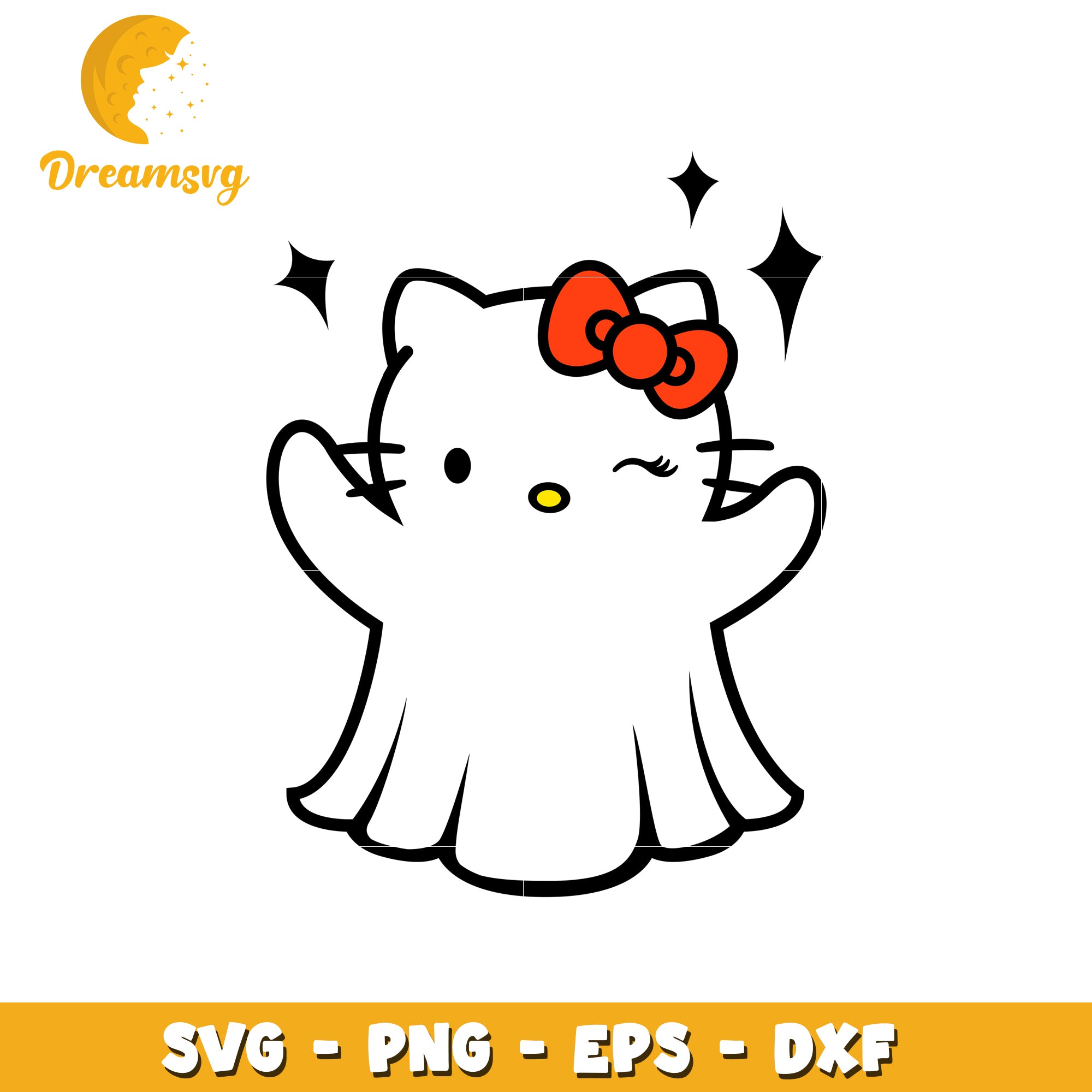 Hello Kitty Ghost SVG Cut File – DreamSVG Store