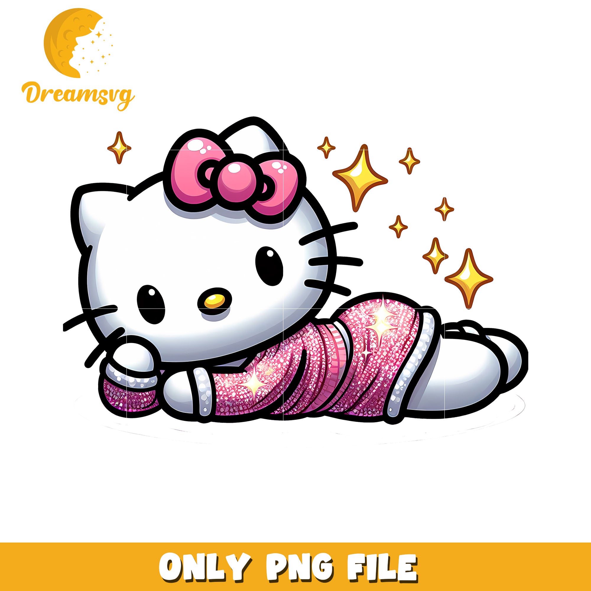 Hello Kitty Glitter PNG Download – DreamSVG Store