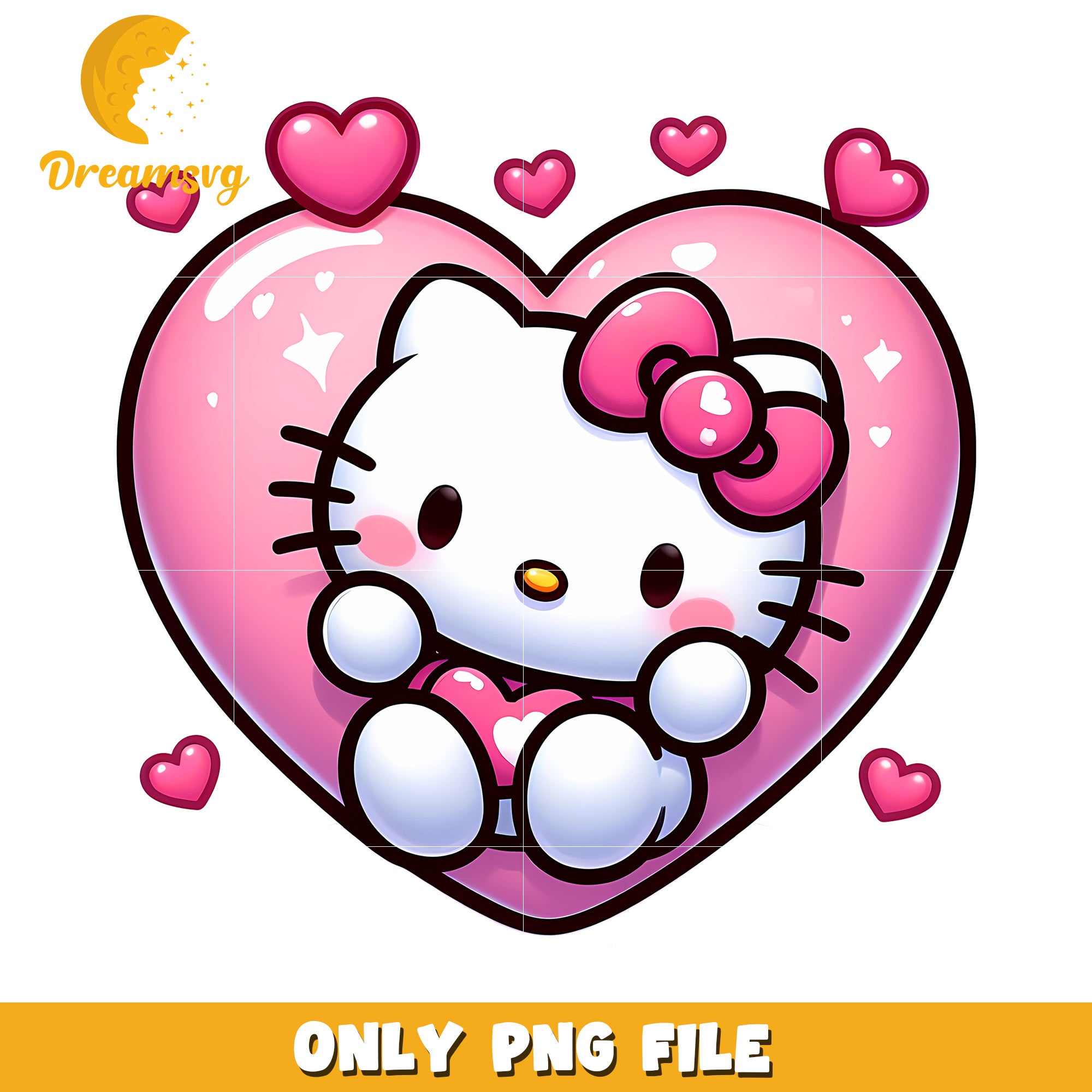 Hello Kitty Heart PNG Clipart – DreamSVG Store