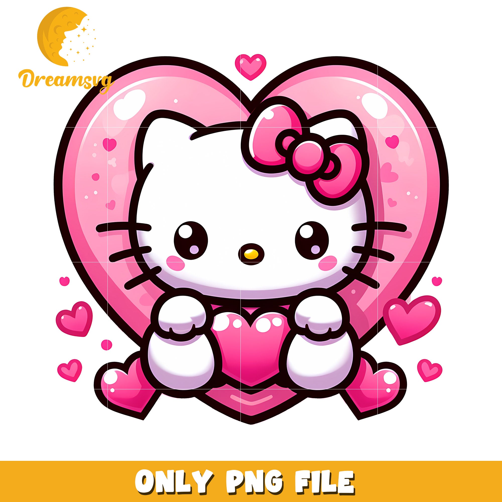 Hello Kitty Heart PNG Download – DreamSVG Store