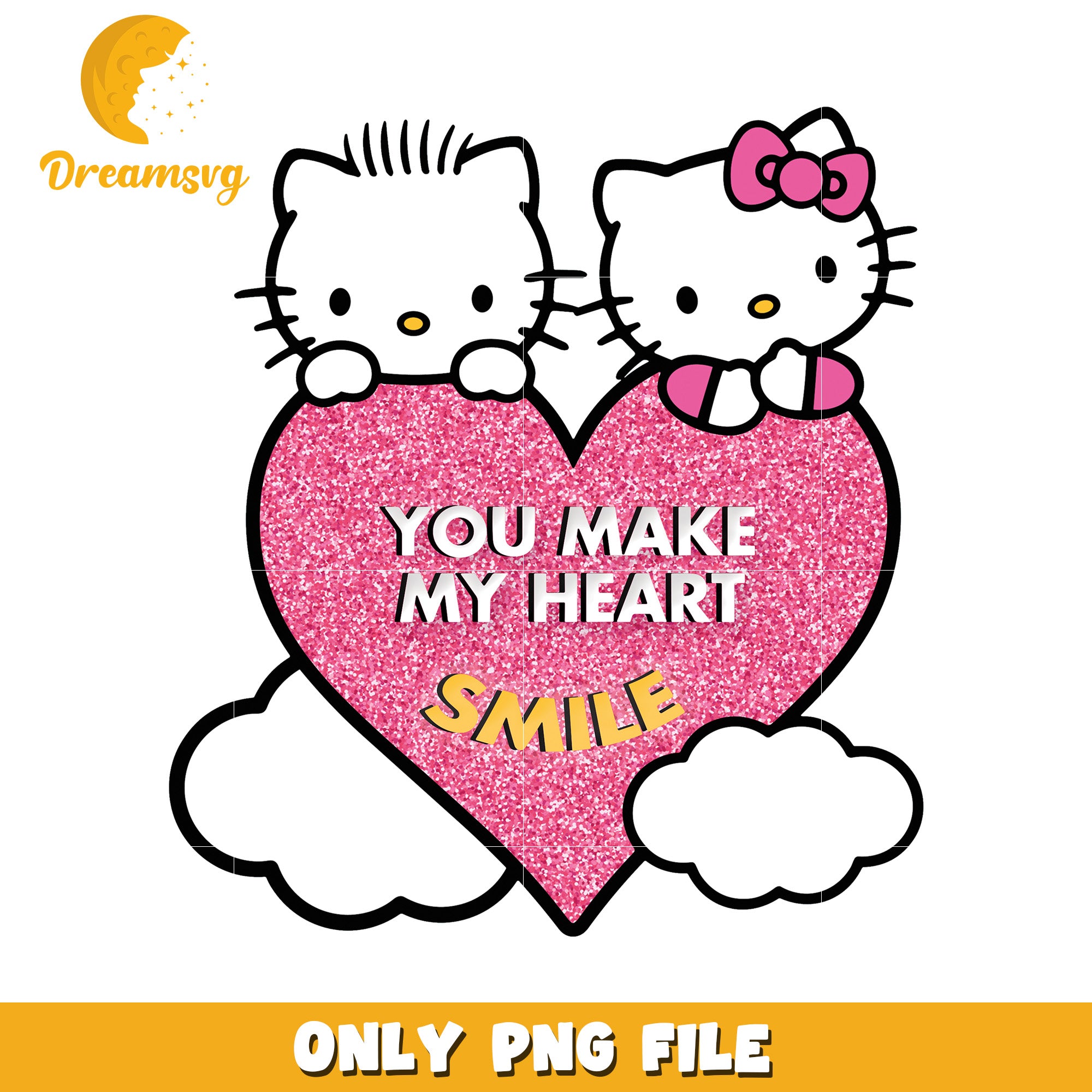 Hello Kitty Heart PNG Valentine – DreamSVG Store