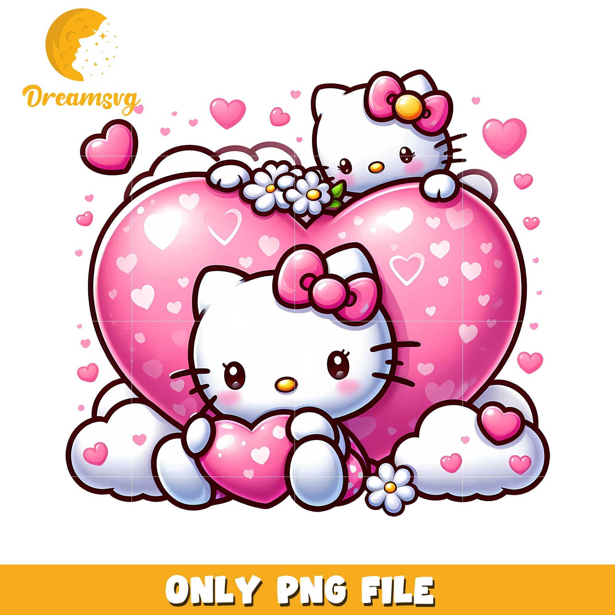 Hello Kitty Heart PNG Valentine Clipart – DreamSVG Store
